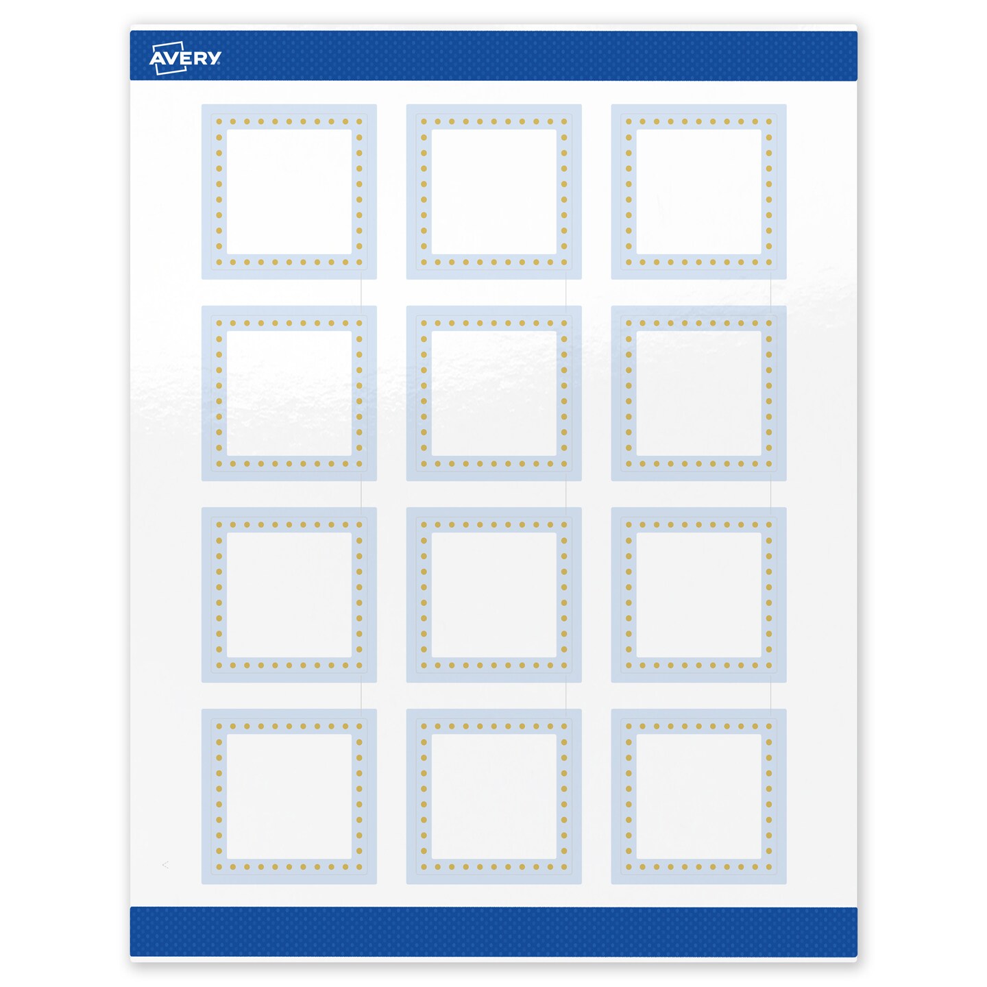 Avery Printable Square Labels, Gold Dots with Blue Border, 2" x 2 ...