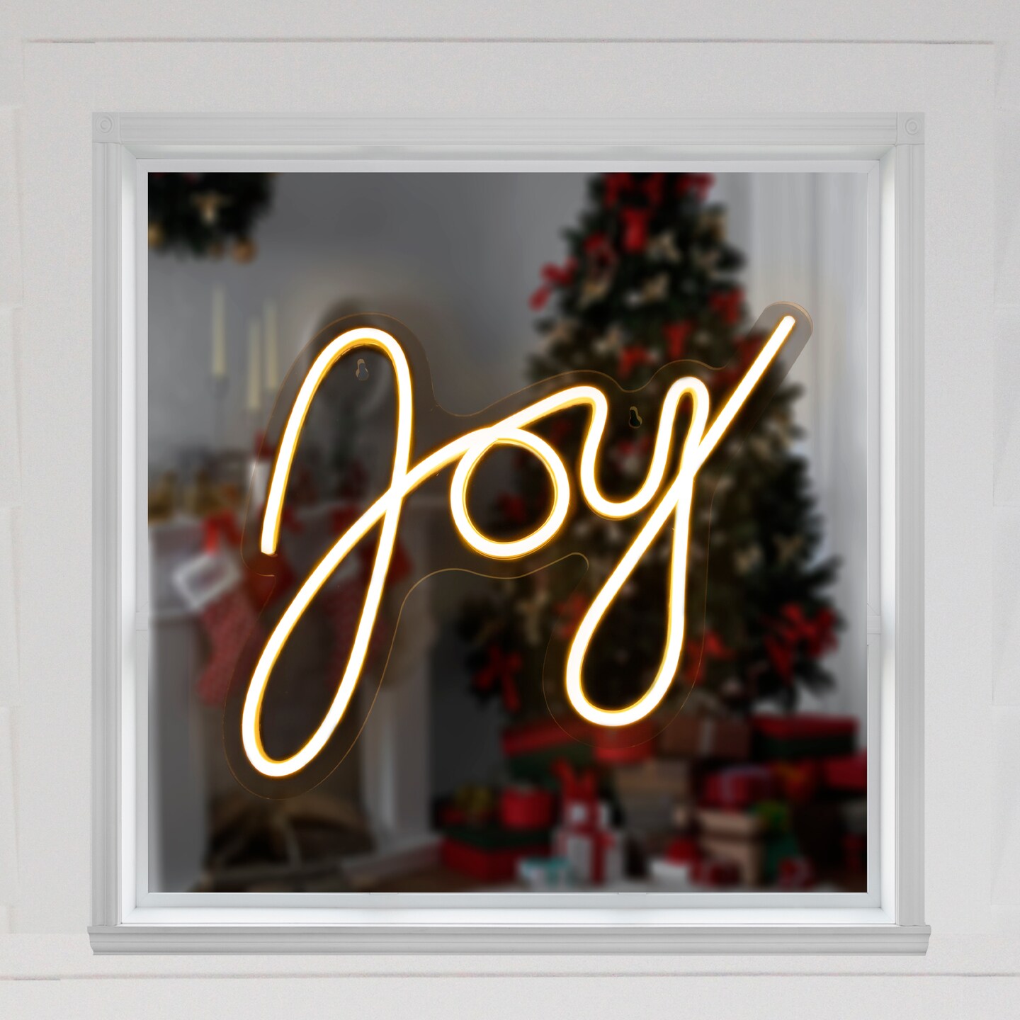 Northlight LED Joy Neon Lighted Christmas Wall or Window Decoration ...