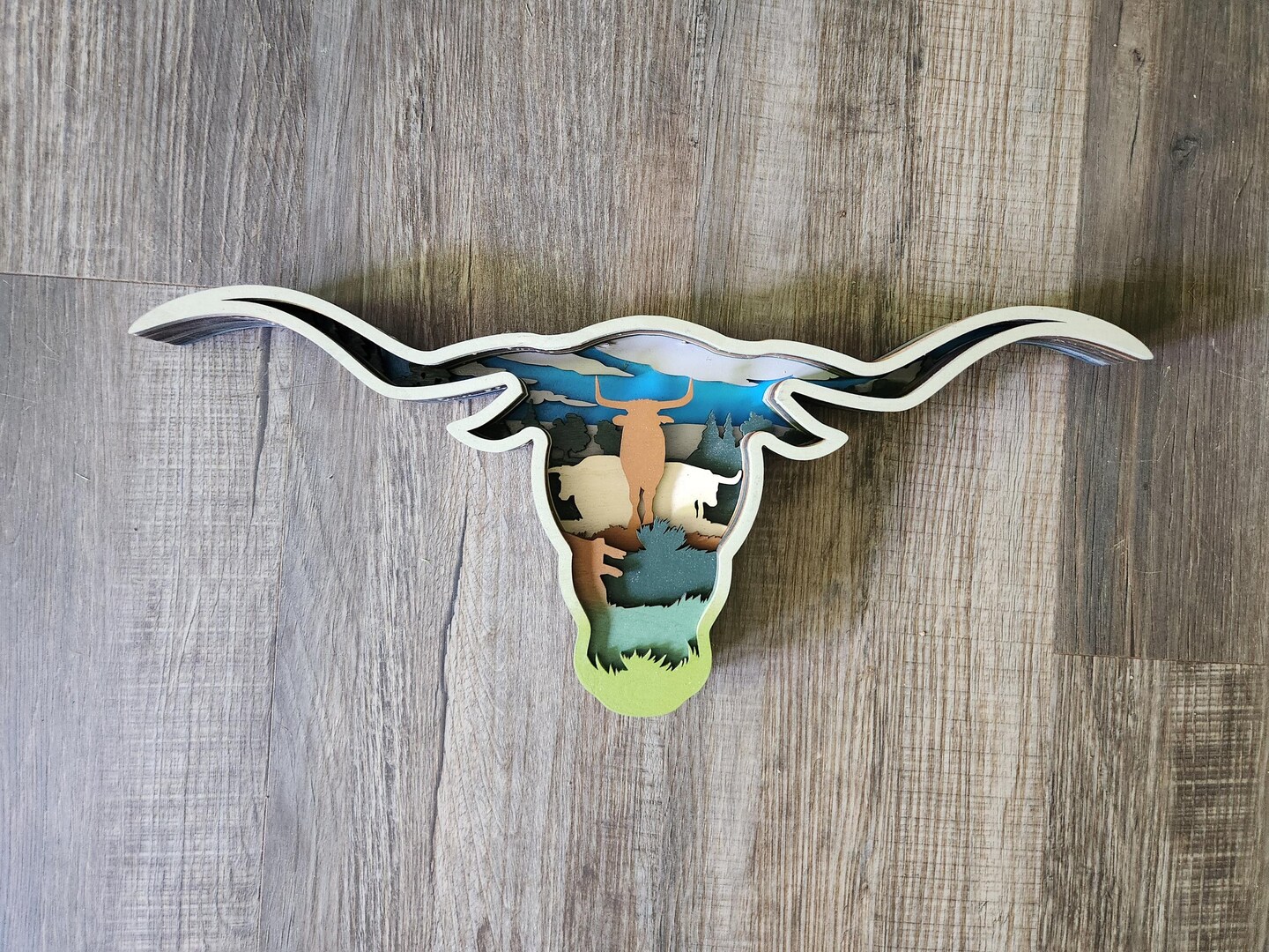 Longhorn Cattle Layered Wall Art | MakerPlace by Michaels