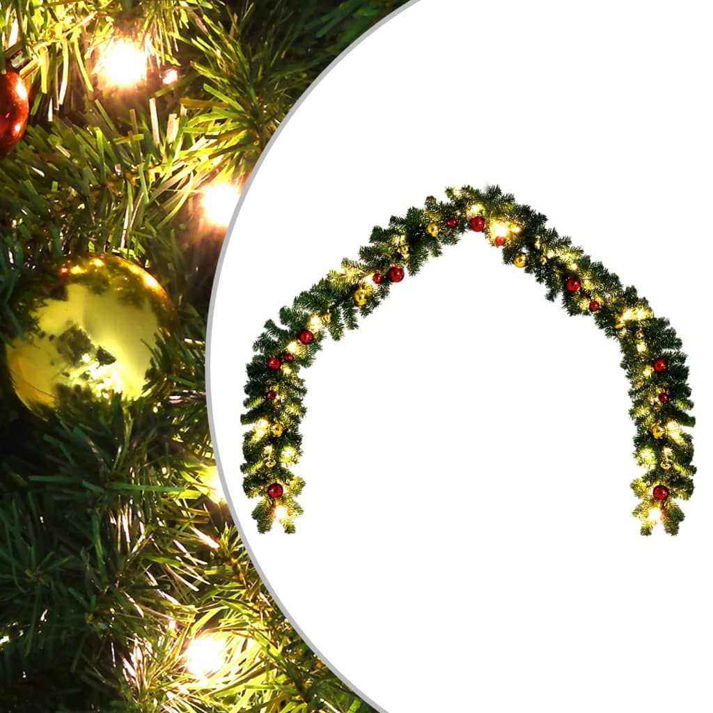Edge Collections – Christmas Garland Decorated with Baubles and LED ...
