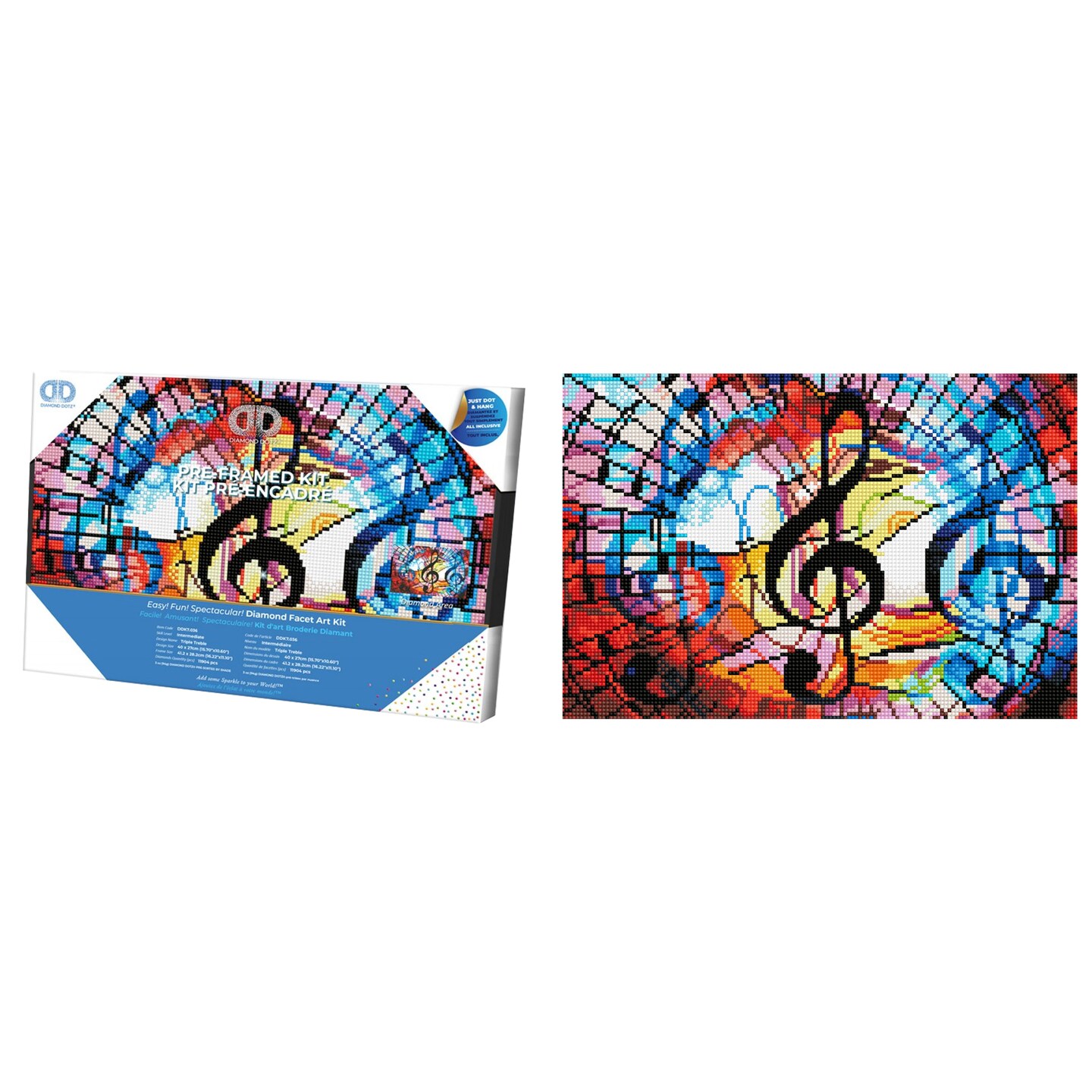 Diamond Dotz Triple Treble with Frame Music Diamond Painting Kits for ...