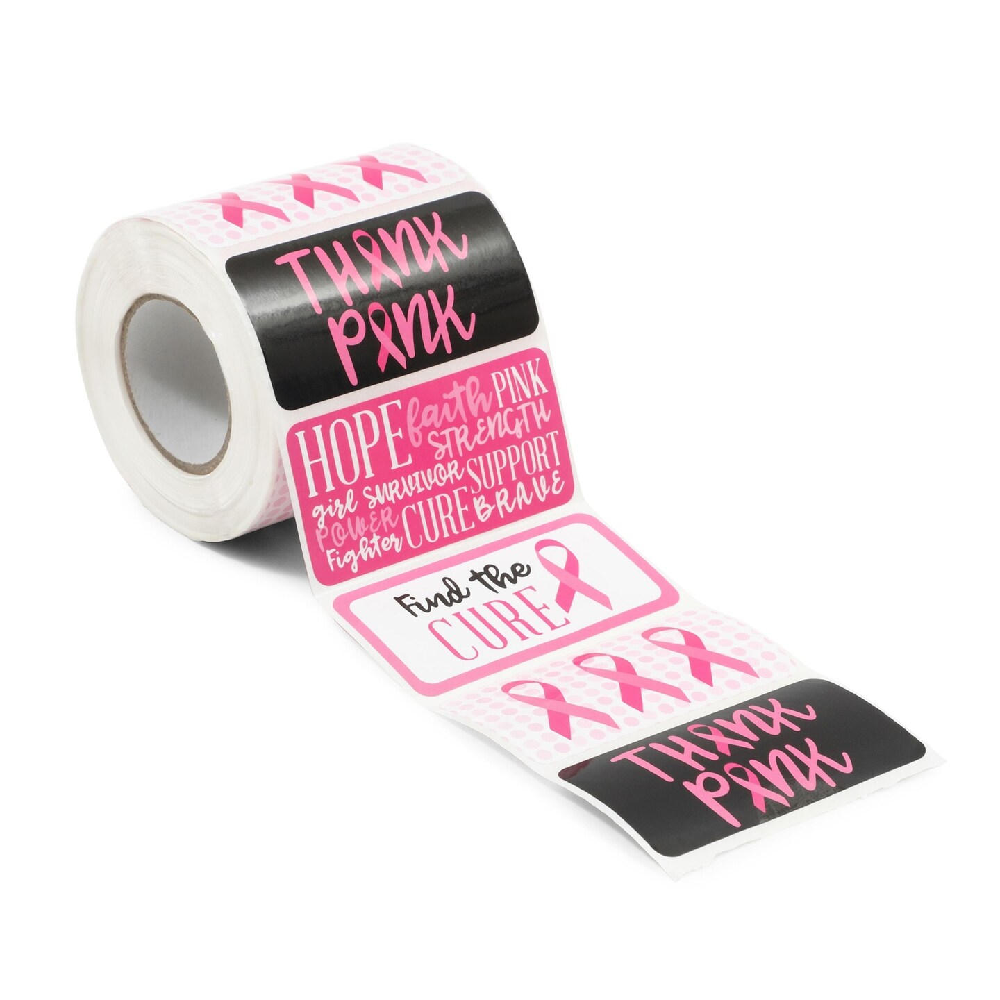 500 Pcs Breast Cancer Awareness Stickers Roll, 3 x 1.5 inches | Michaels