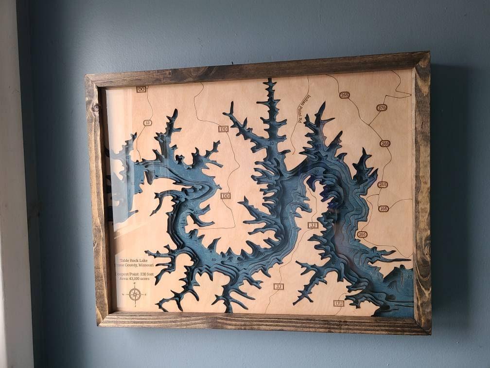 Table Rock Lake 3d Wood Map | MakerPlace by Michaels