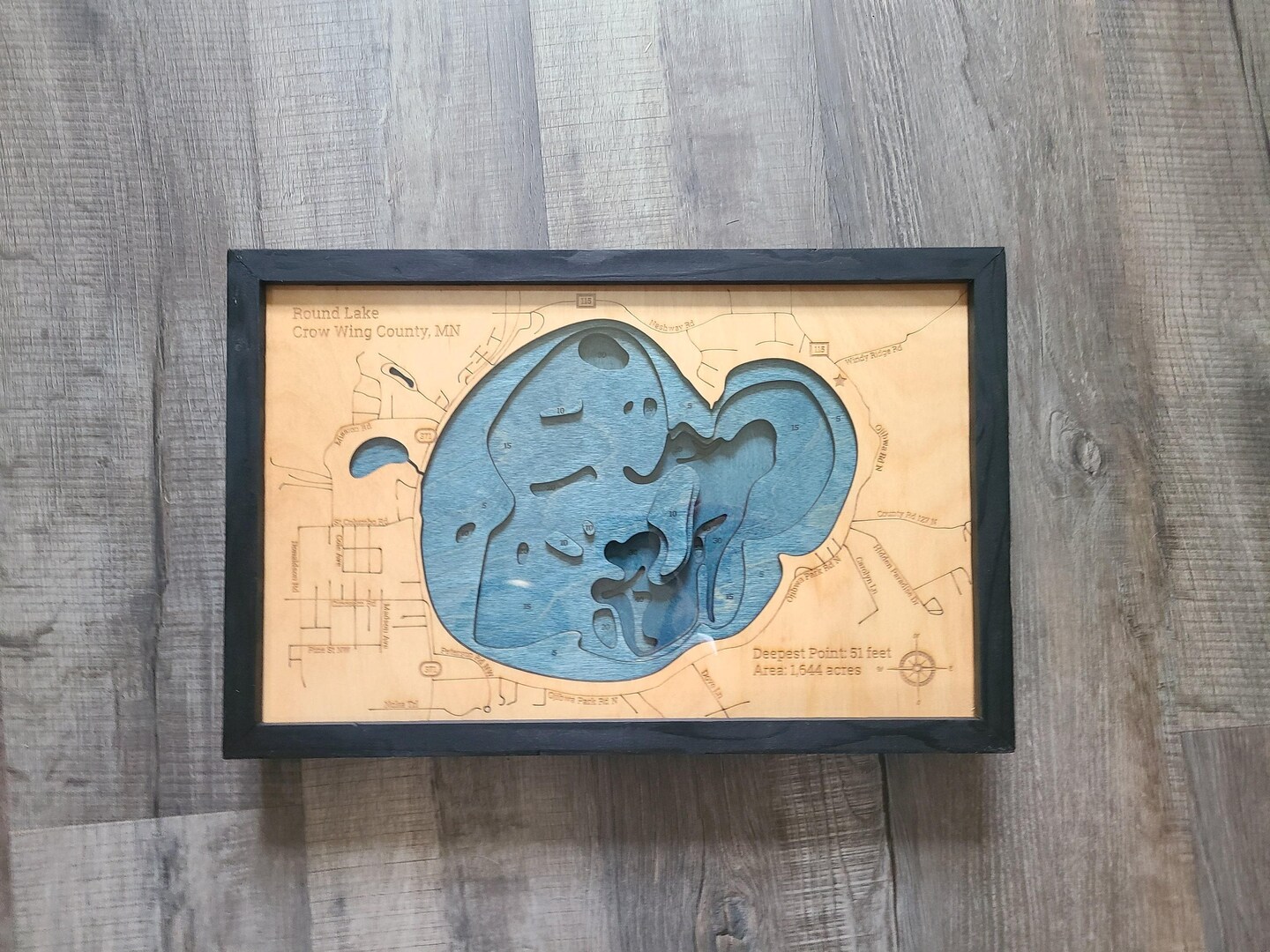 Round Lake, MN 3d Wood Map | MakerPlace by Michaels