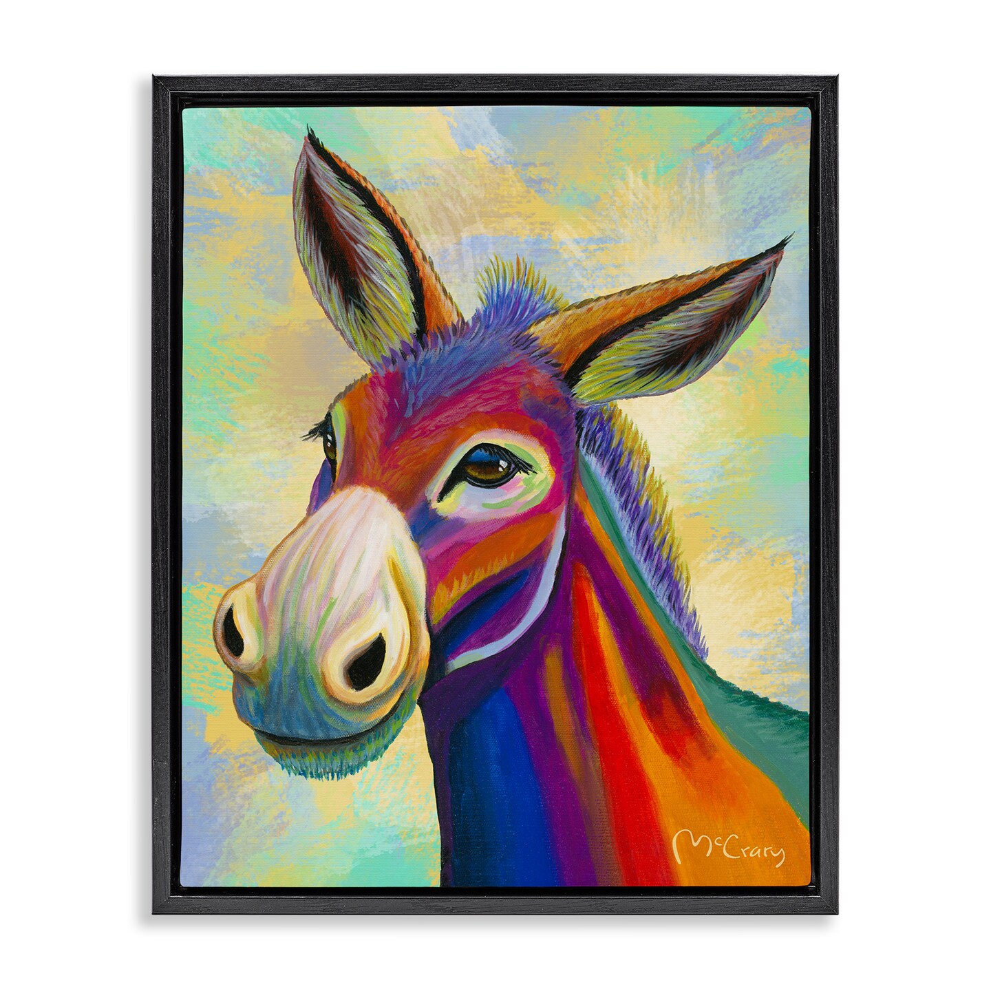 Stupell Industries Vibrant Donkey Expression Floating Frame By Jadei ...