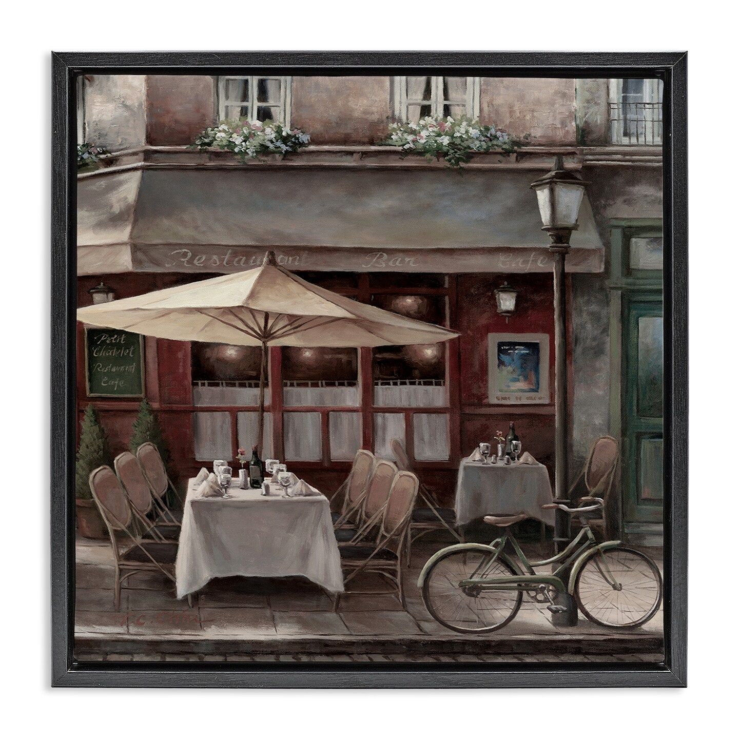 Stupell Industries Outside Dining Bistro Floating Frame By T.C. Chiu ...