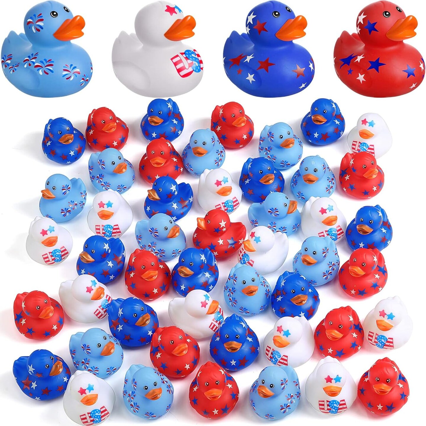 24 Pcs 2 Inch Patriotic Party Rubber Ducks (Classic) | Michaels