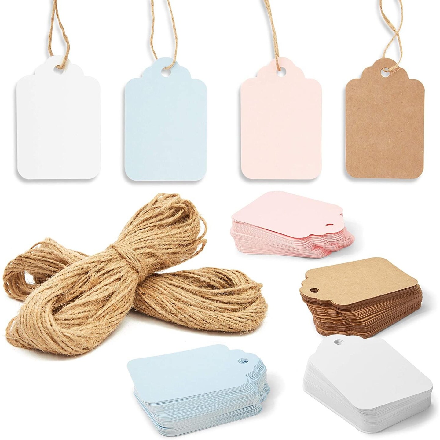 Paper Gift Tags with Jute String for Baby Showers and Birthday Parties ...