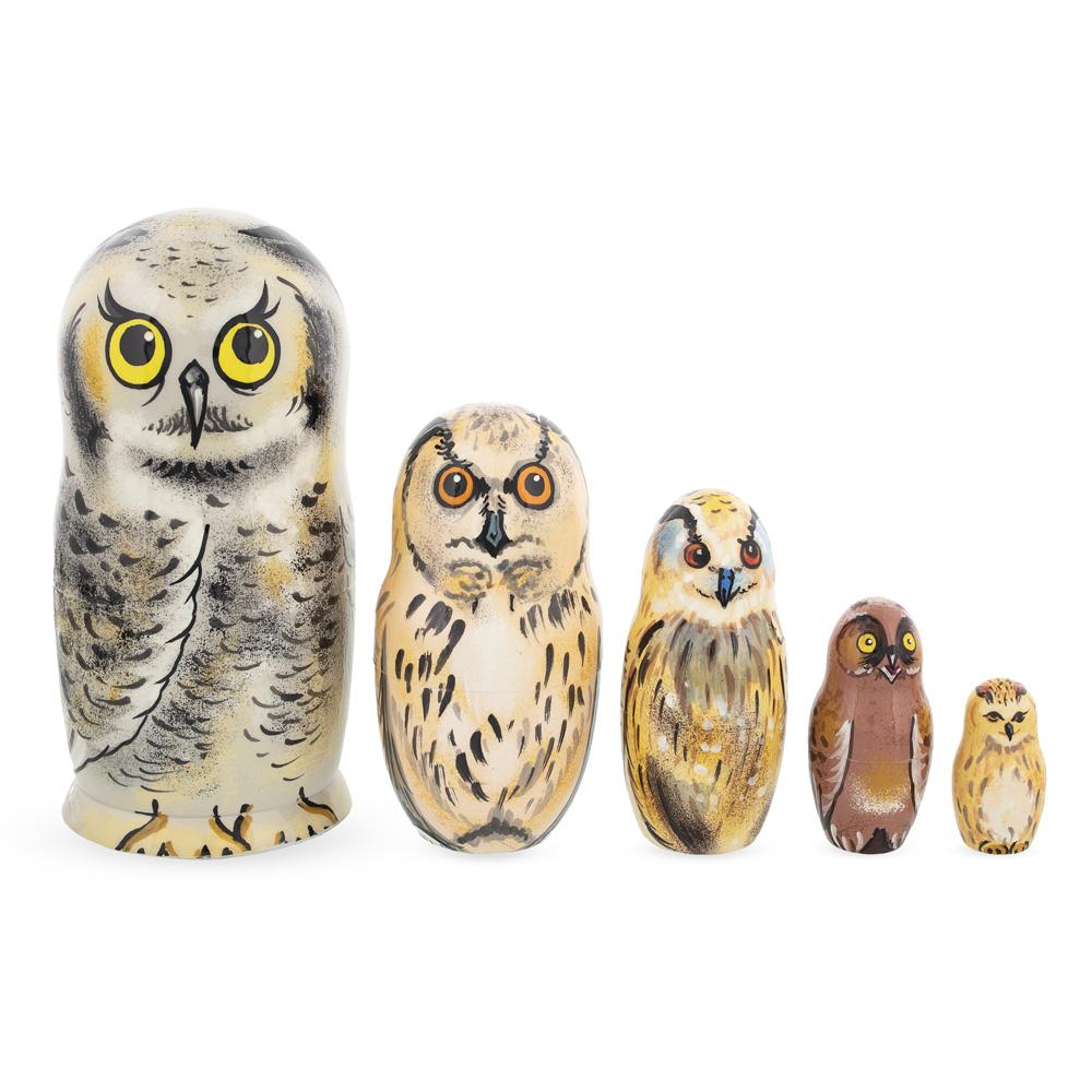 Set of 5 Owls Wooden Nesting Dolls 6 Inches | Michaels