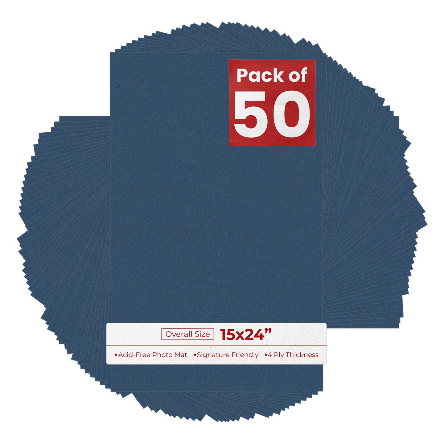 Ink Blue 15x24 Uncut Mat Board - Blank Sheets, No Opening, Color: Blue ...