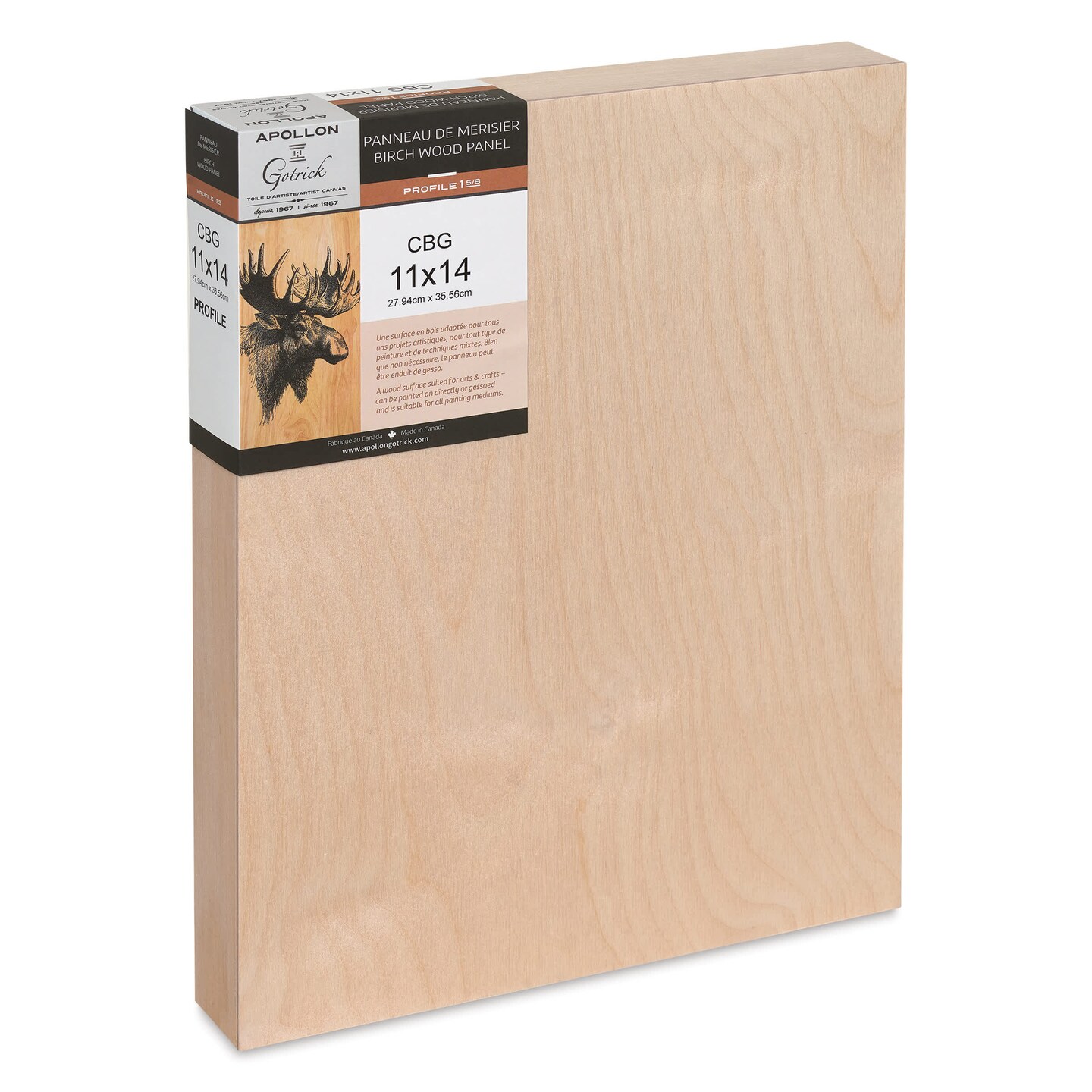 Apollon Gotrick Cradled Wood Panel - 11" x 14", 1-5/8" Profile, Count ...