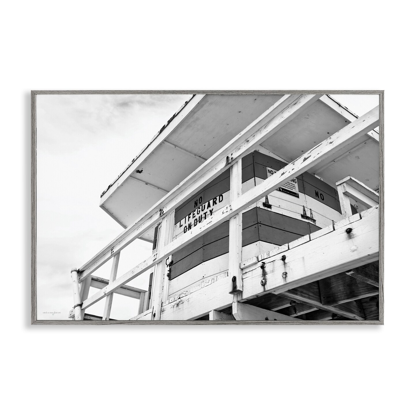 Stupell Industries Lifeguard Building on Beach Framed Giclee Design by ...
