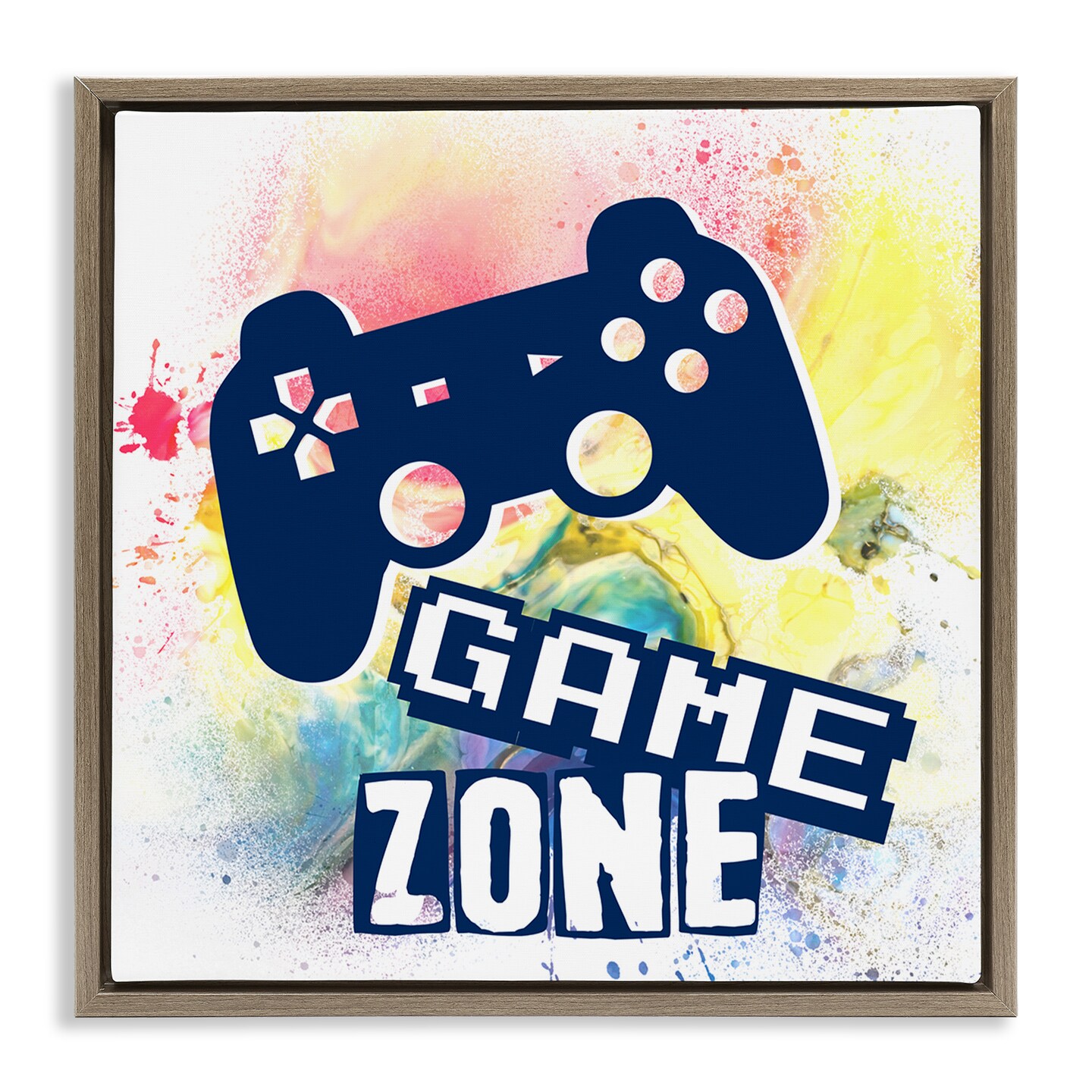 Stupell Industries Game Zone on Modern Splatter Floating Frame Design ...