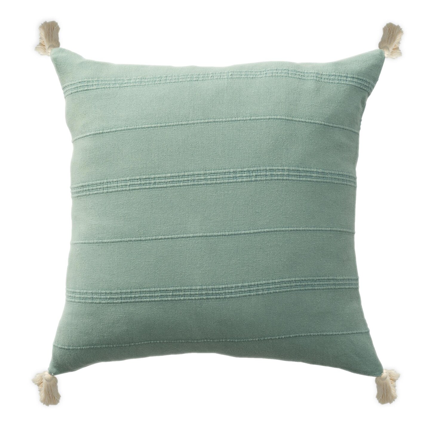 Laddha Home Designs Striped Square Throw Pillow with Tasseled - 18 ...