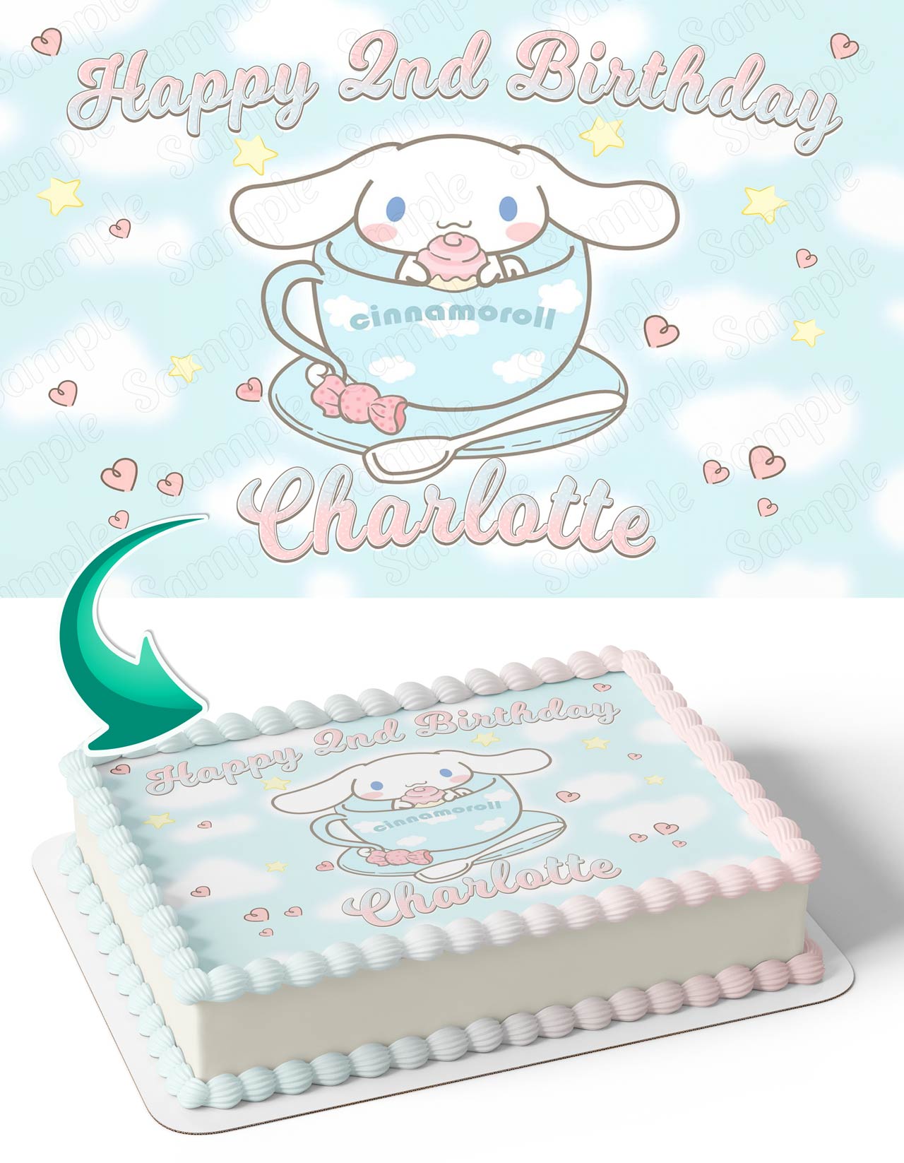 Hello Kitty Cinnamoroll by Sanrio Edible Cake Image Topper Birthday ...