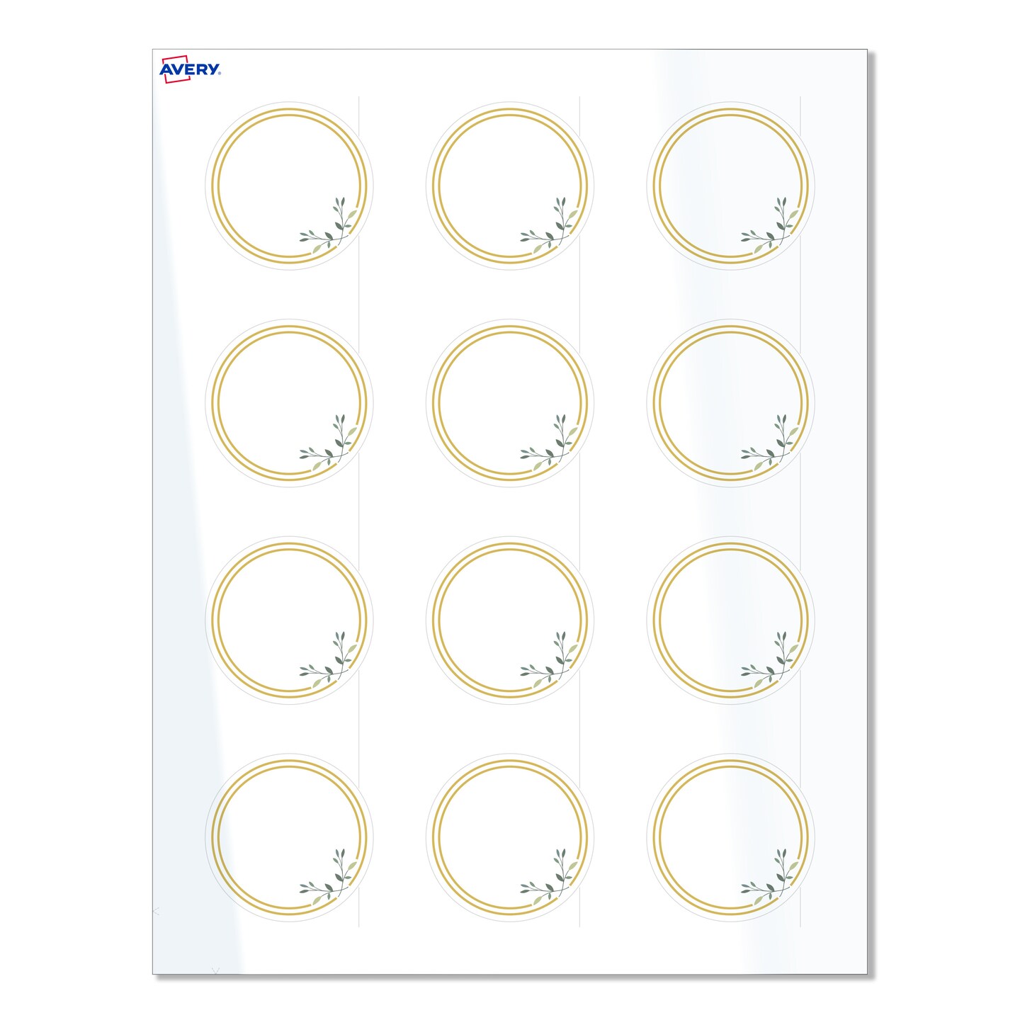 Avery Printable Round Labels with Sure Feed Technology, Double Gold ...