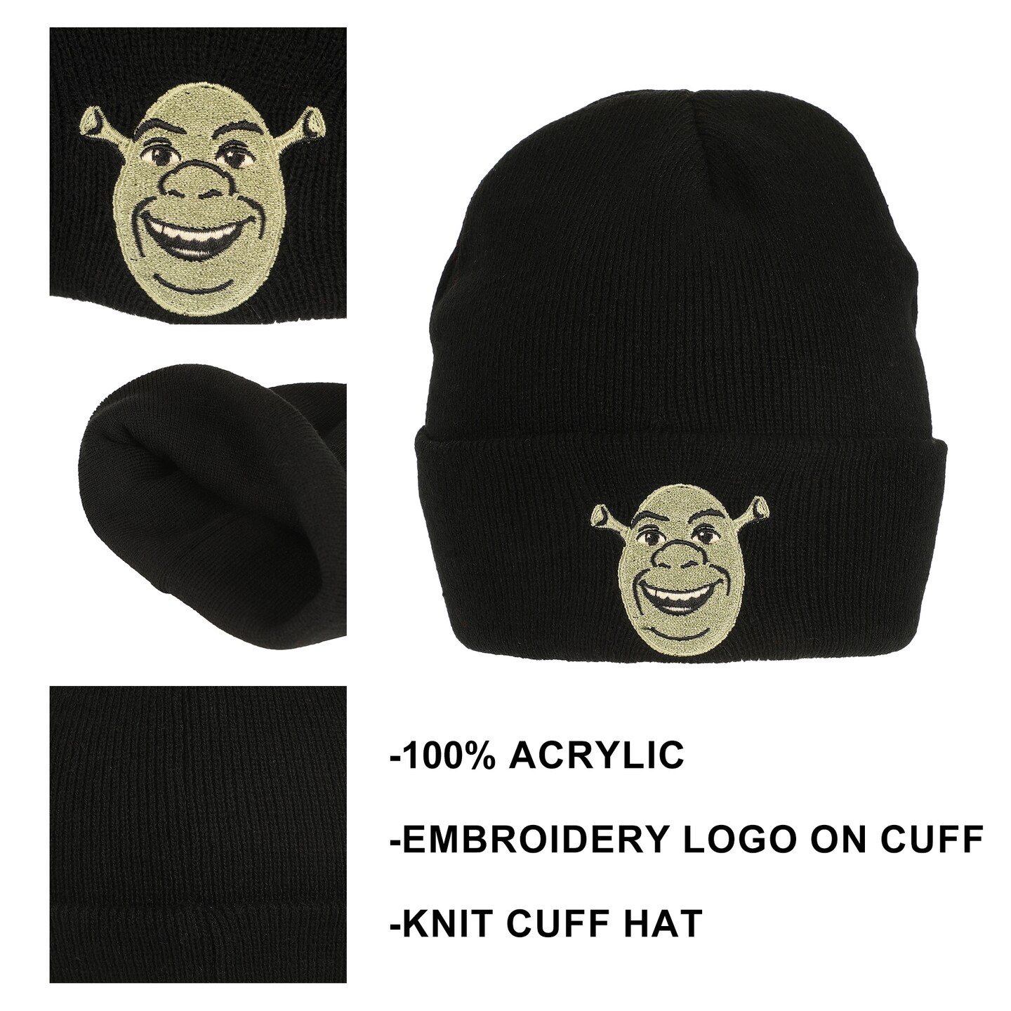 Shrek Embroidery Acrylic Knit Standard Cuff Beanie | Michaels