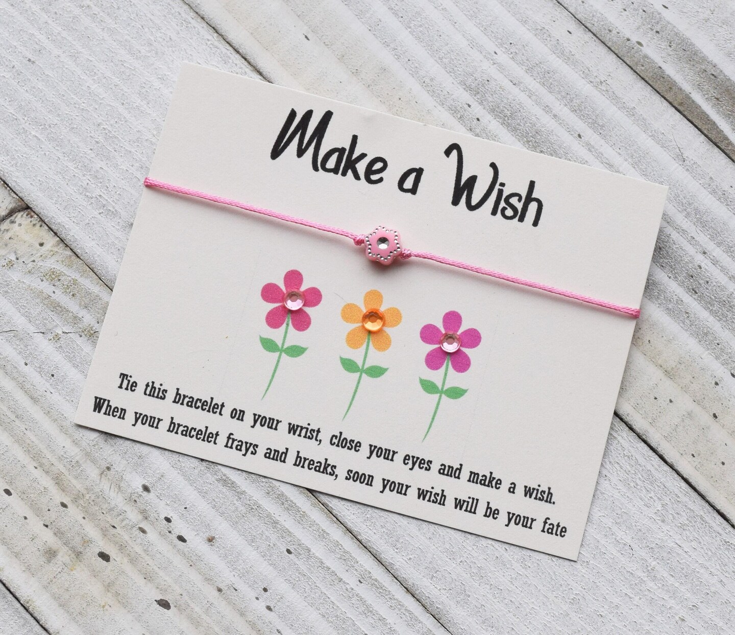 Wish Bracelet Make a wish flower wish bracelet simple gift cord wish ...