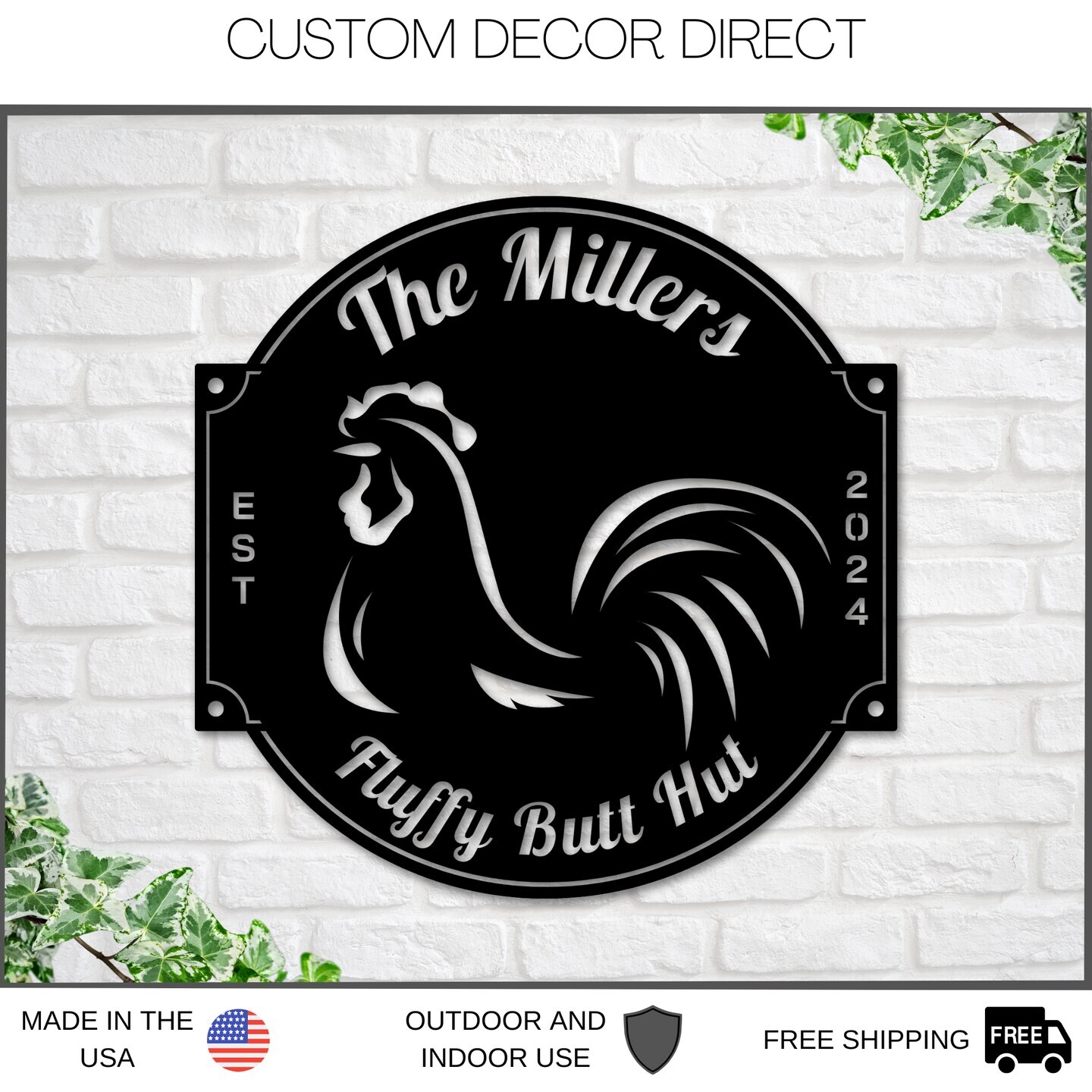 Custom Rooster House Sign, Rooster House Coop Sign, Rooster Decor, Our ...