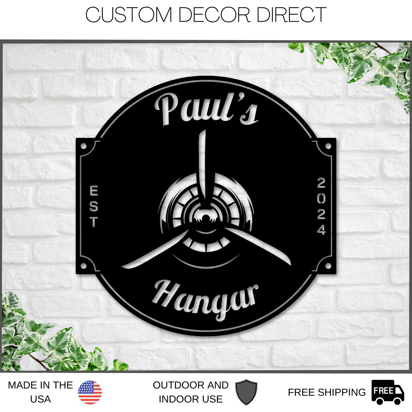 Airplane Hangar Sign, Personalized Airplane Sign, Personalized Pilot ...