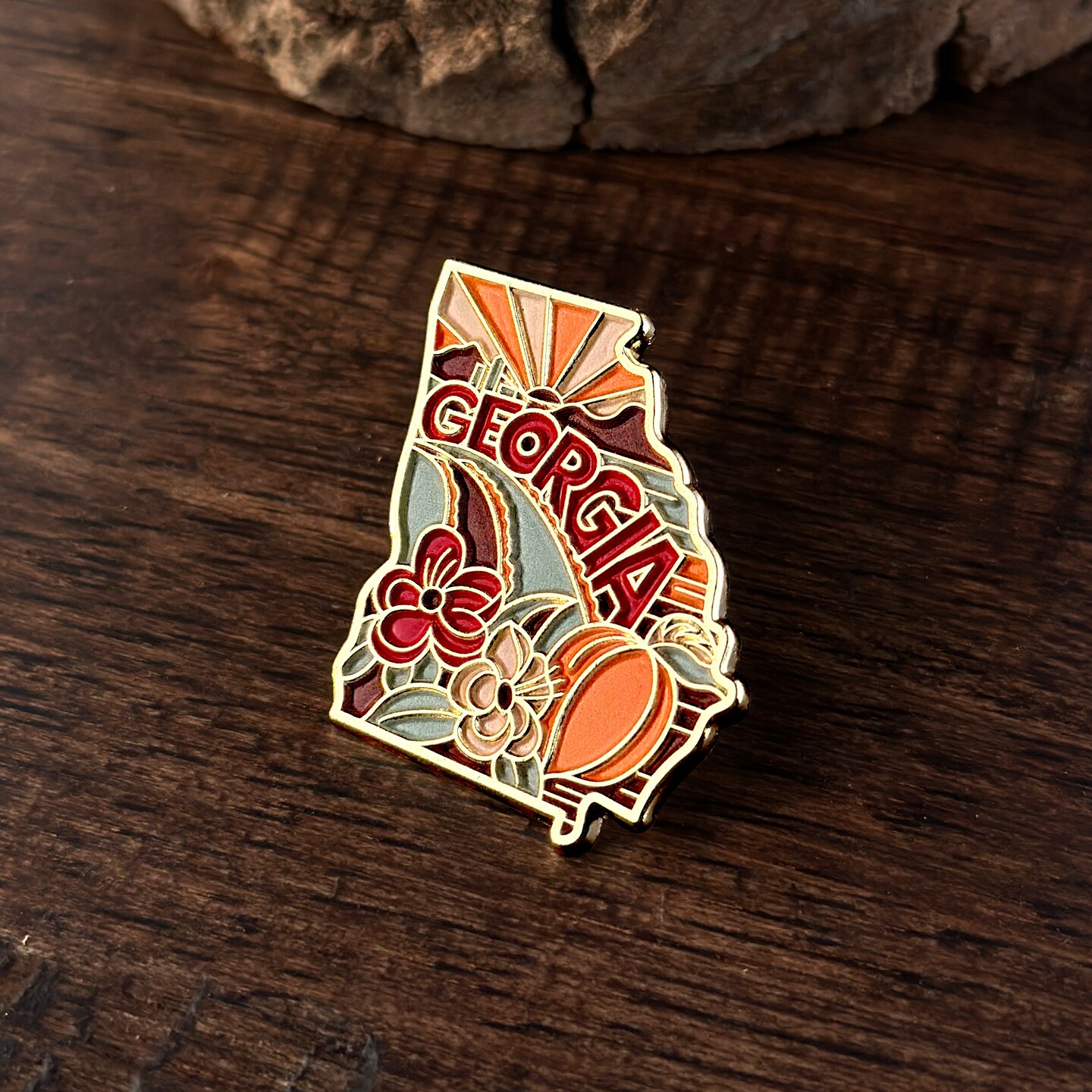 State of Georgia Enamel Lapel Pin, Collectible US State Collection GA ...