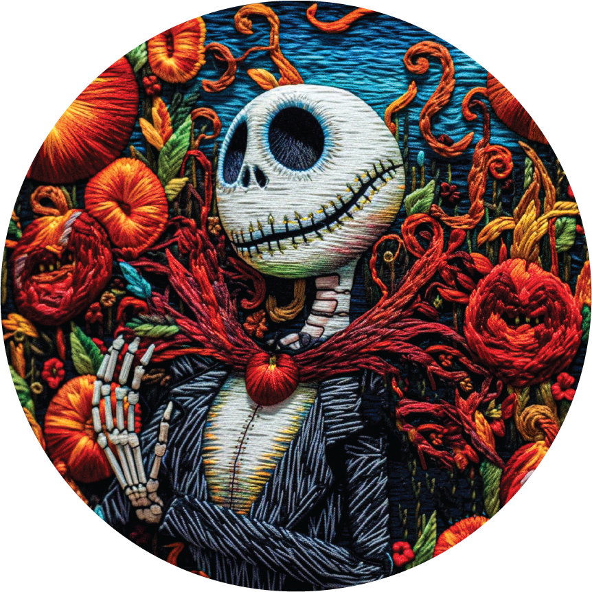 Jack Skeleton Embroidered Effect Sign | Michaels