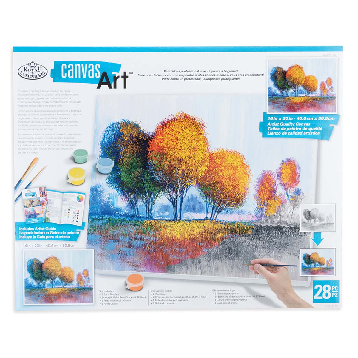 Royal Brush Canvas Art Landscape Trees Paint Set, Color: Multi | Michaels