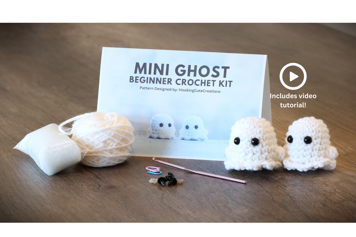 Crochet Kit Ghost-DIY Crochet Kit-Mini Ghost Crochet Kit-Beginner ...