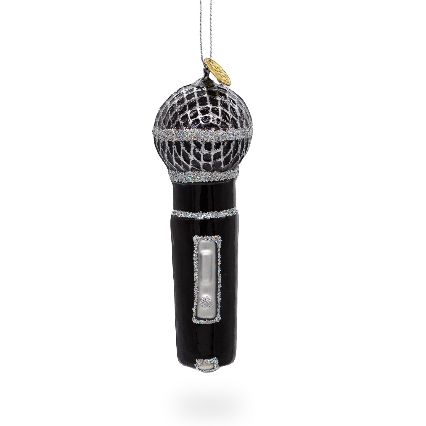 Sleek Black Microphone Blown Glass Christmas Ornament | Michaels