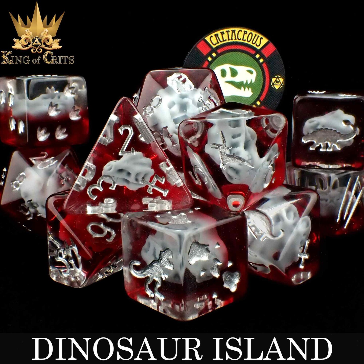 Dinosaur Island Exclusive 11 Dice Set | Dino T-Rex Themed Dungeons and ...
