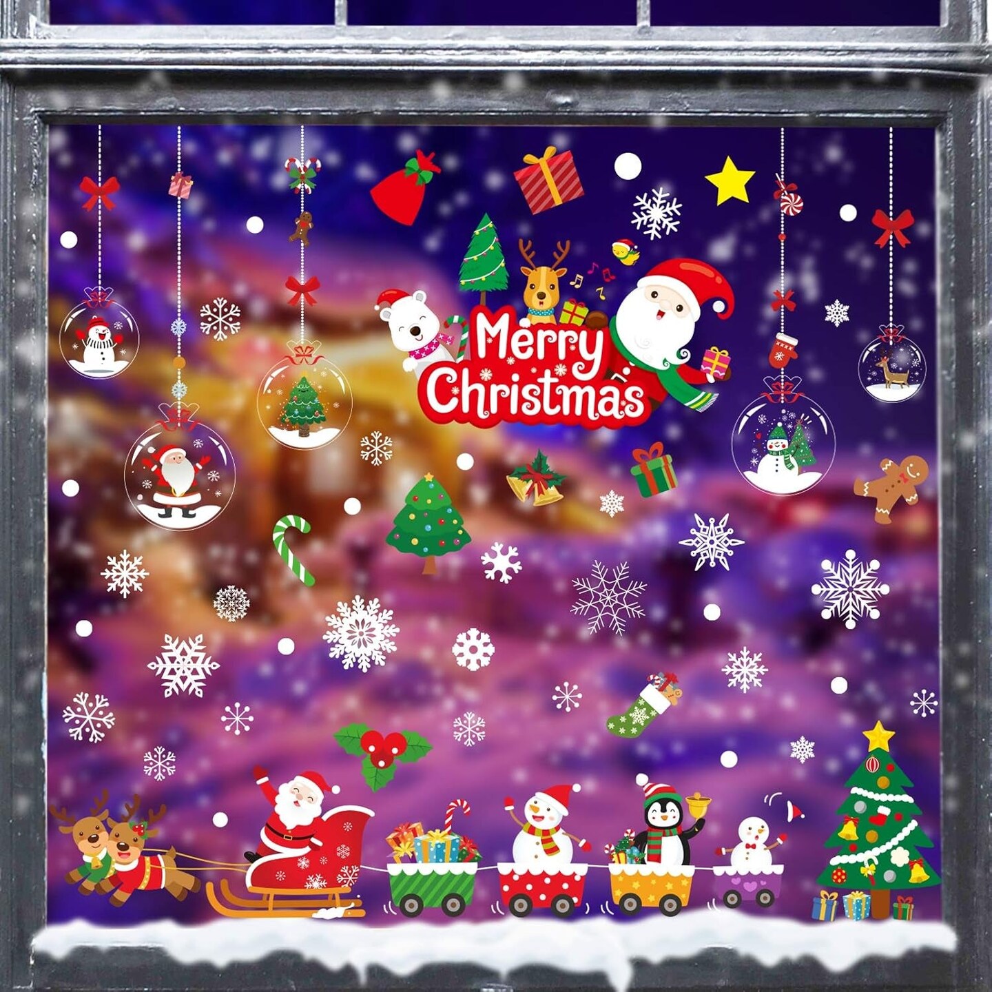175 PCS Christmas Window Clings Xmas Window Decals Stickers for ...