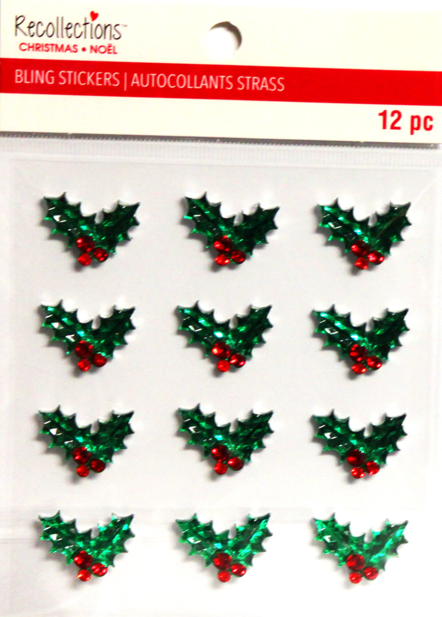 Recollections Christmas Holly Bling Dimensional Stickers | Michaels