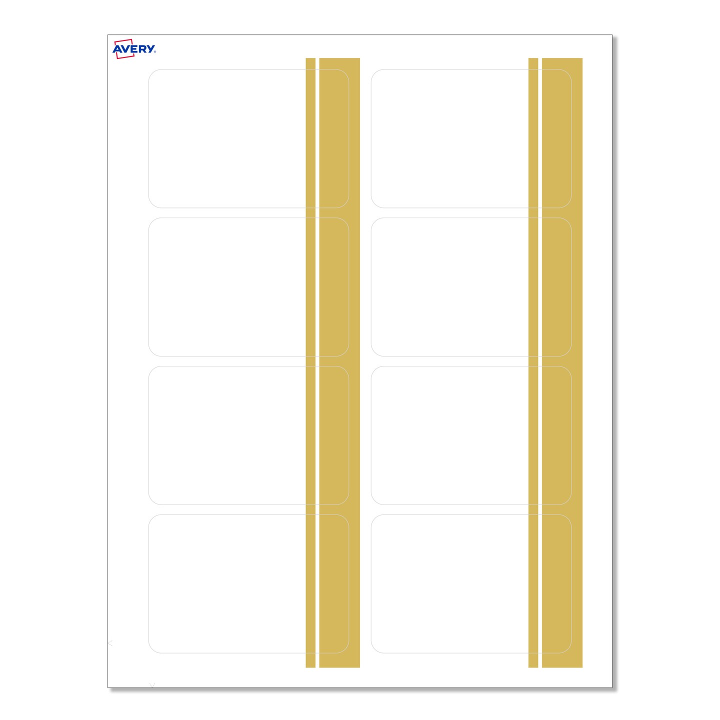 Avery® Printable Rectangle Adhesive Name Tags, Double-Dipped Gold Edge ...