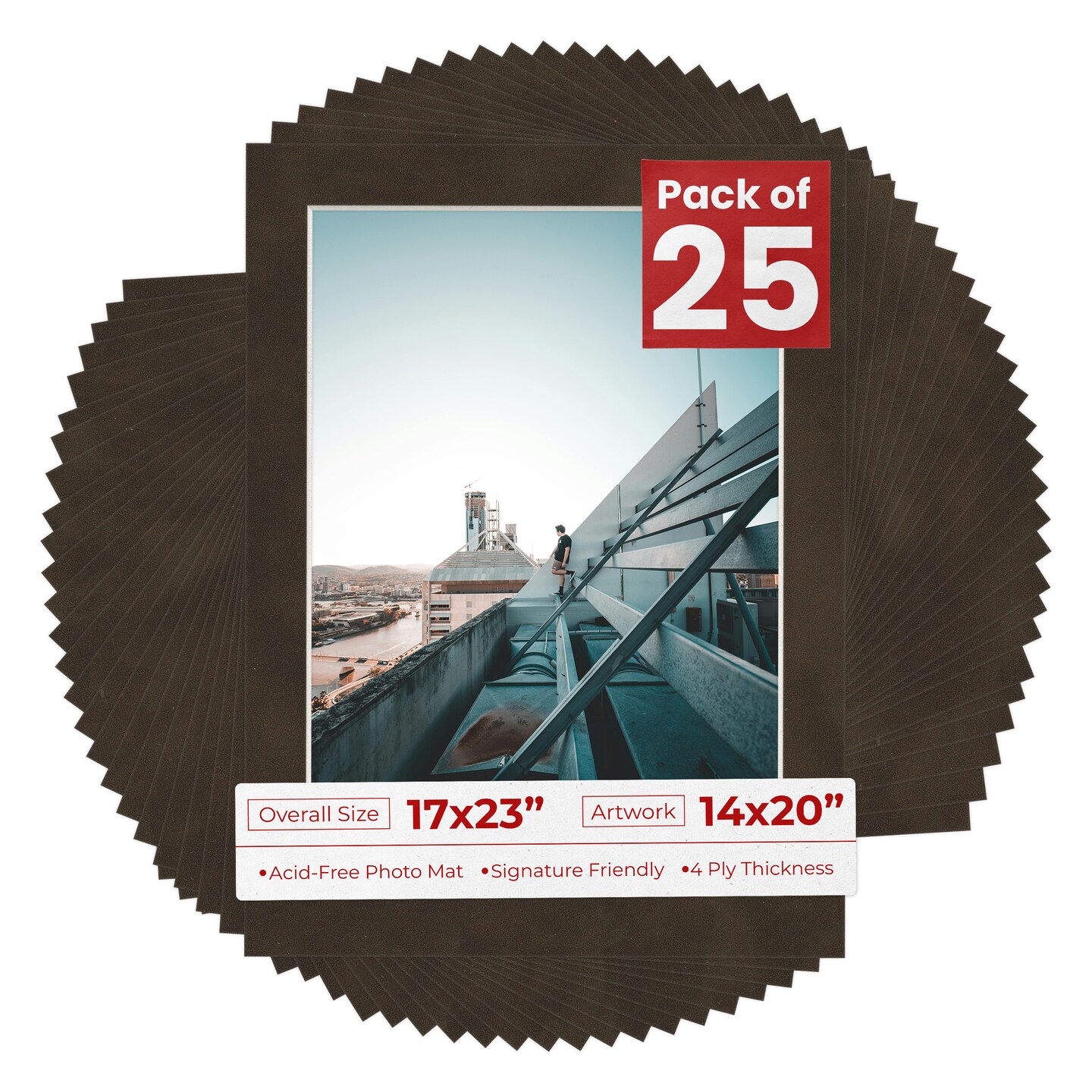 Brown Suede Mat Board for 17x23 Frames - Fits 14x20 Photos, Color ...