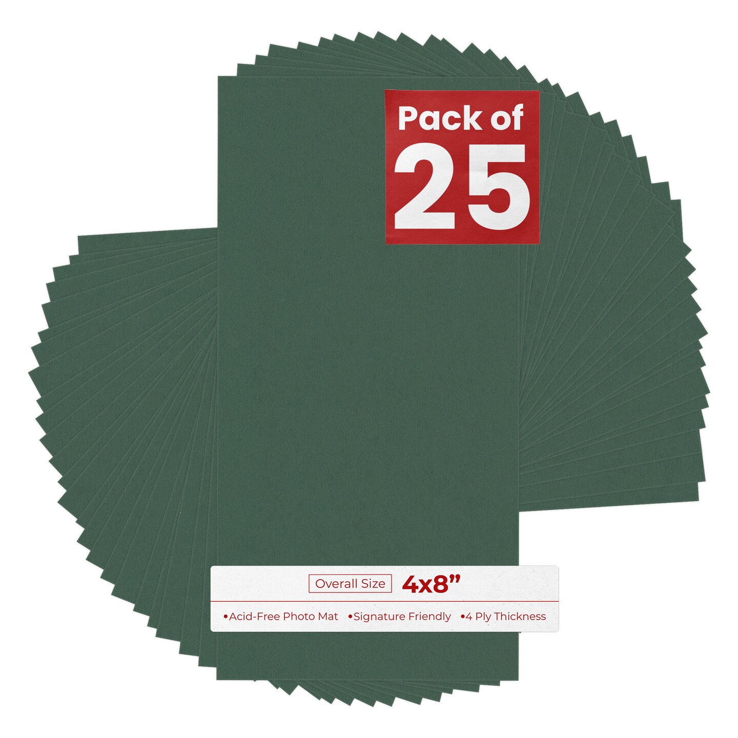 Hunter Green 4x8 Inch Uncut Mat Board - Blank Sheets, No Opening, Color ...