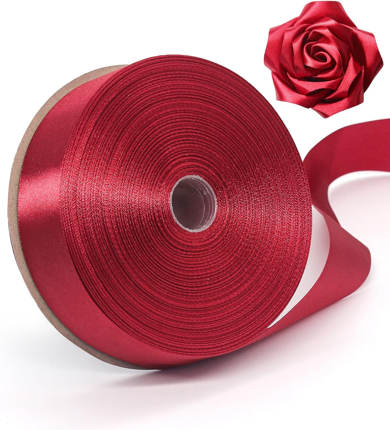 1-1/2 inch 100Yard Wine Red Satin Ribbon | Michaels