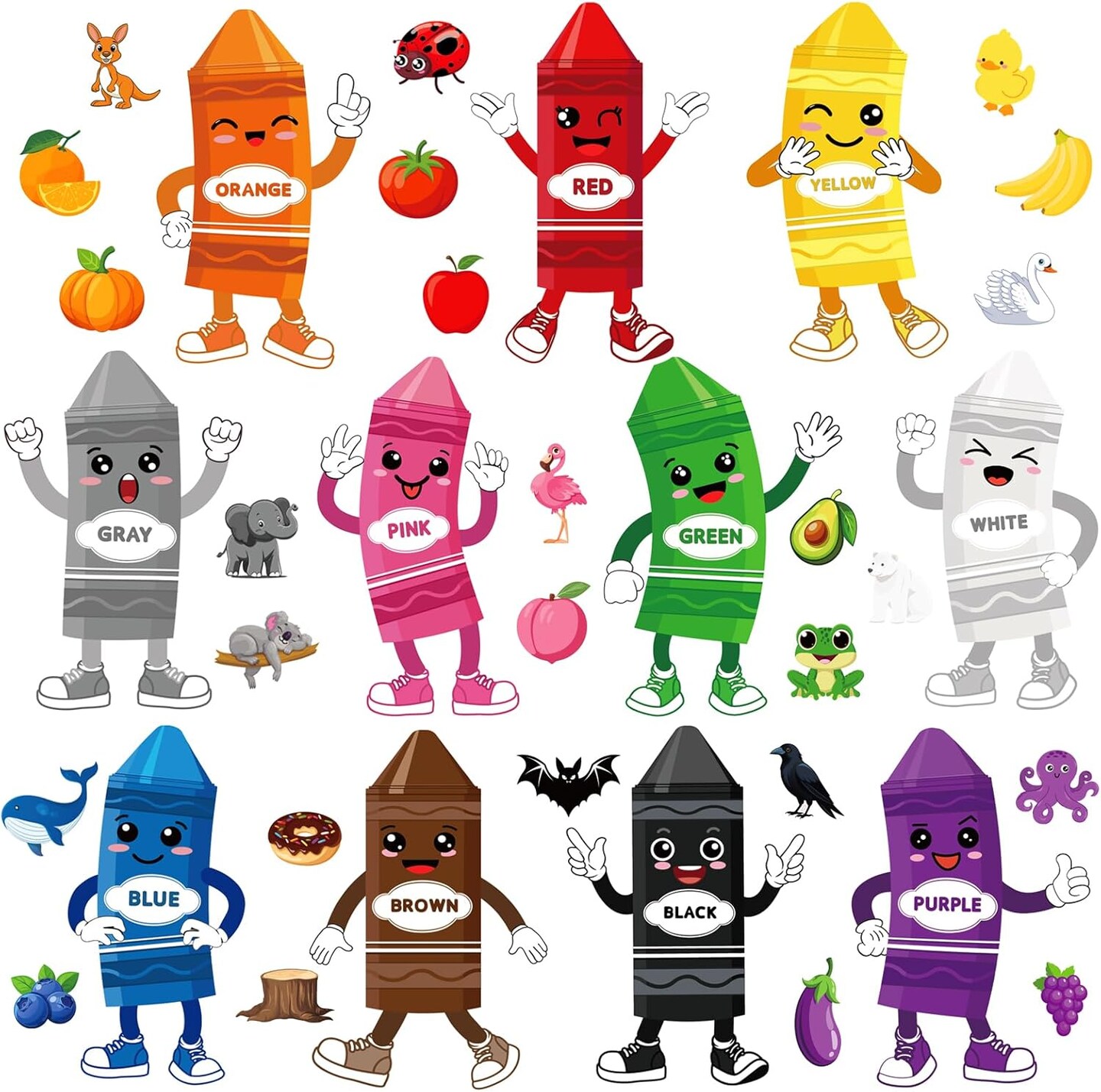 36 Pcs Color Bulletin Board Decorations for Classroom,Color Crayon ...