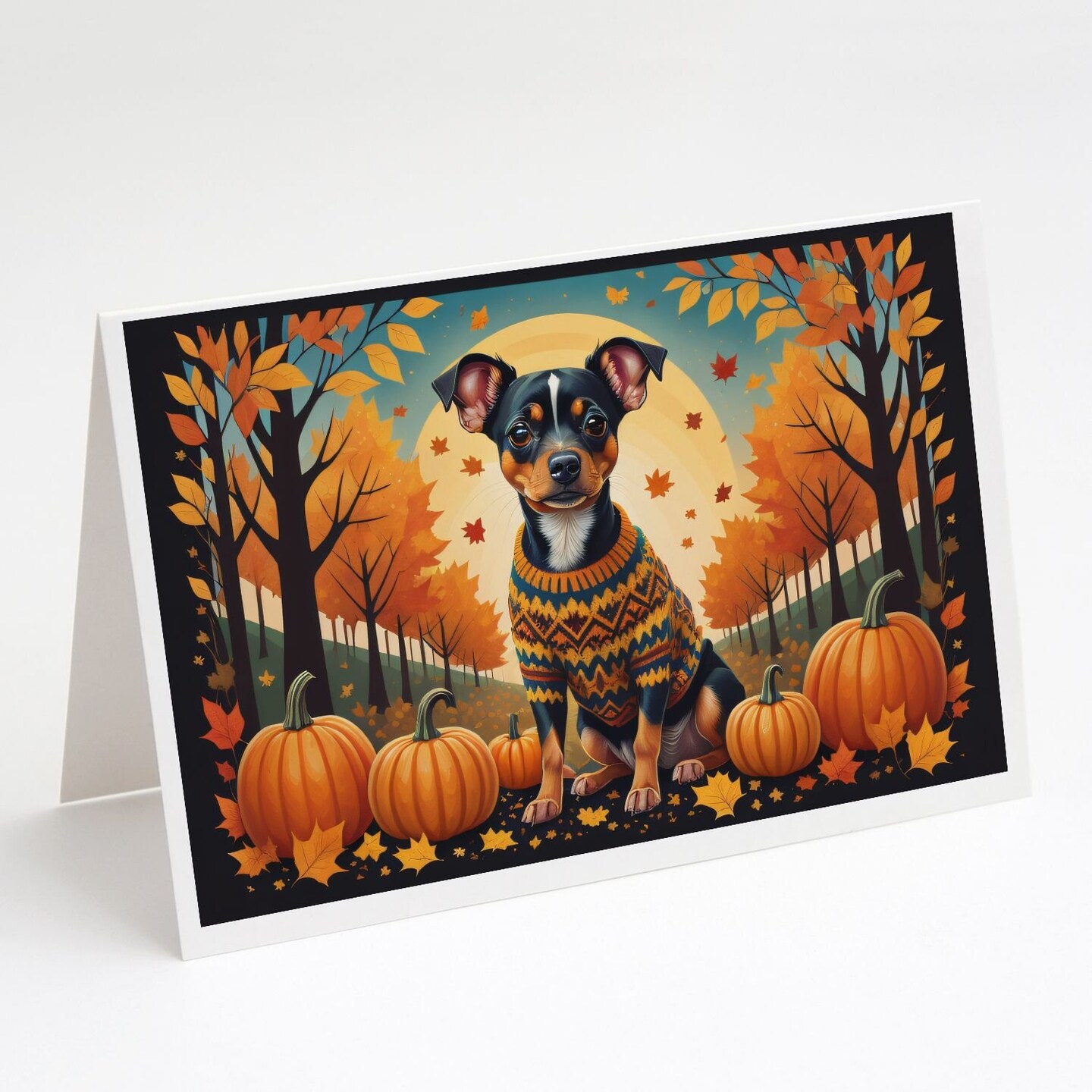 Edge Collections - 5" x 7" - Multicolor - Miniature Pinscher Fall ...