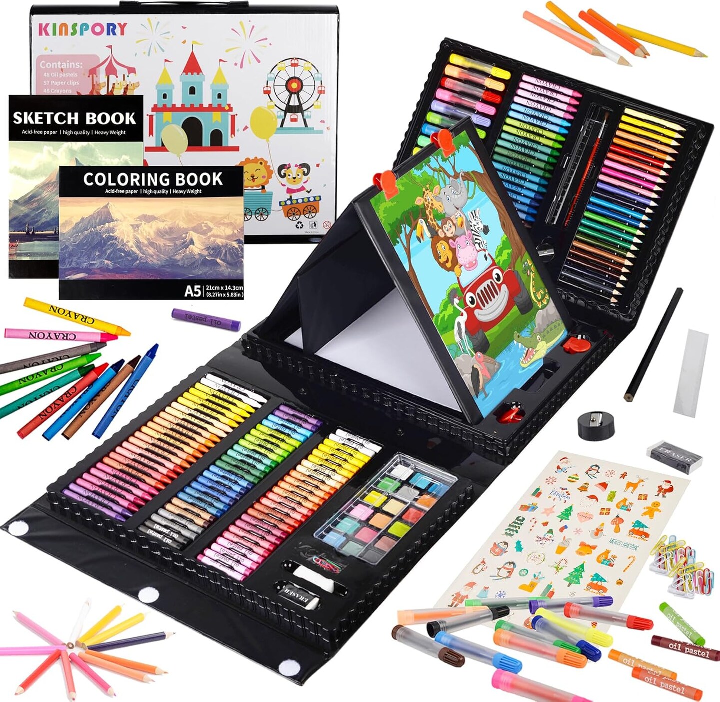 290 Pack Kids Art Sets Drawing & Coloring Kit (Black) | Michaels