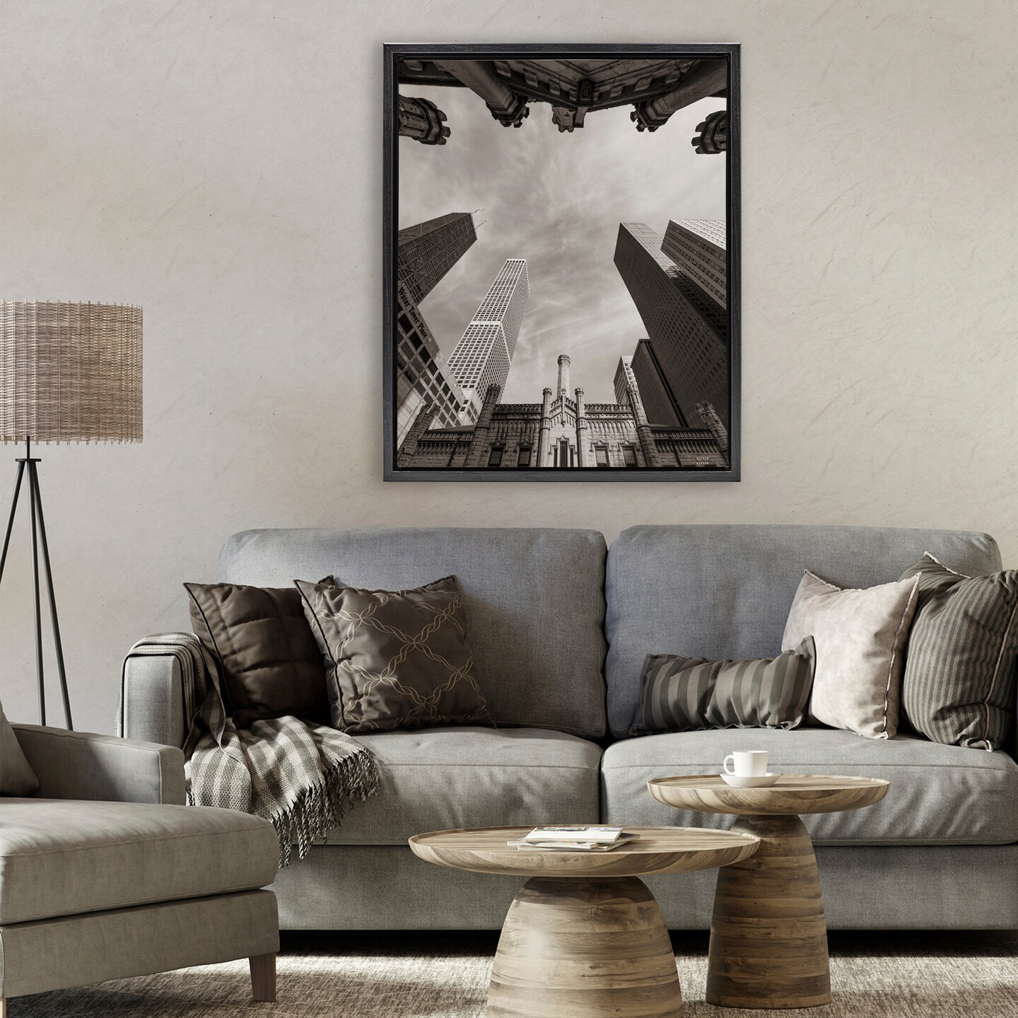 Stupell Industries Chicago Skyline Worm's Eye View Floating Frame ...