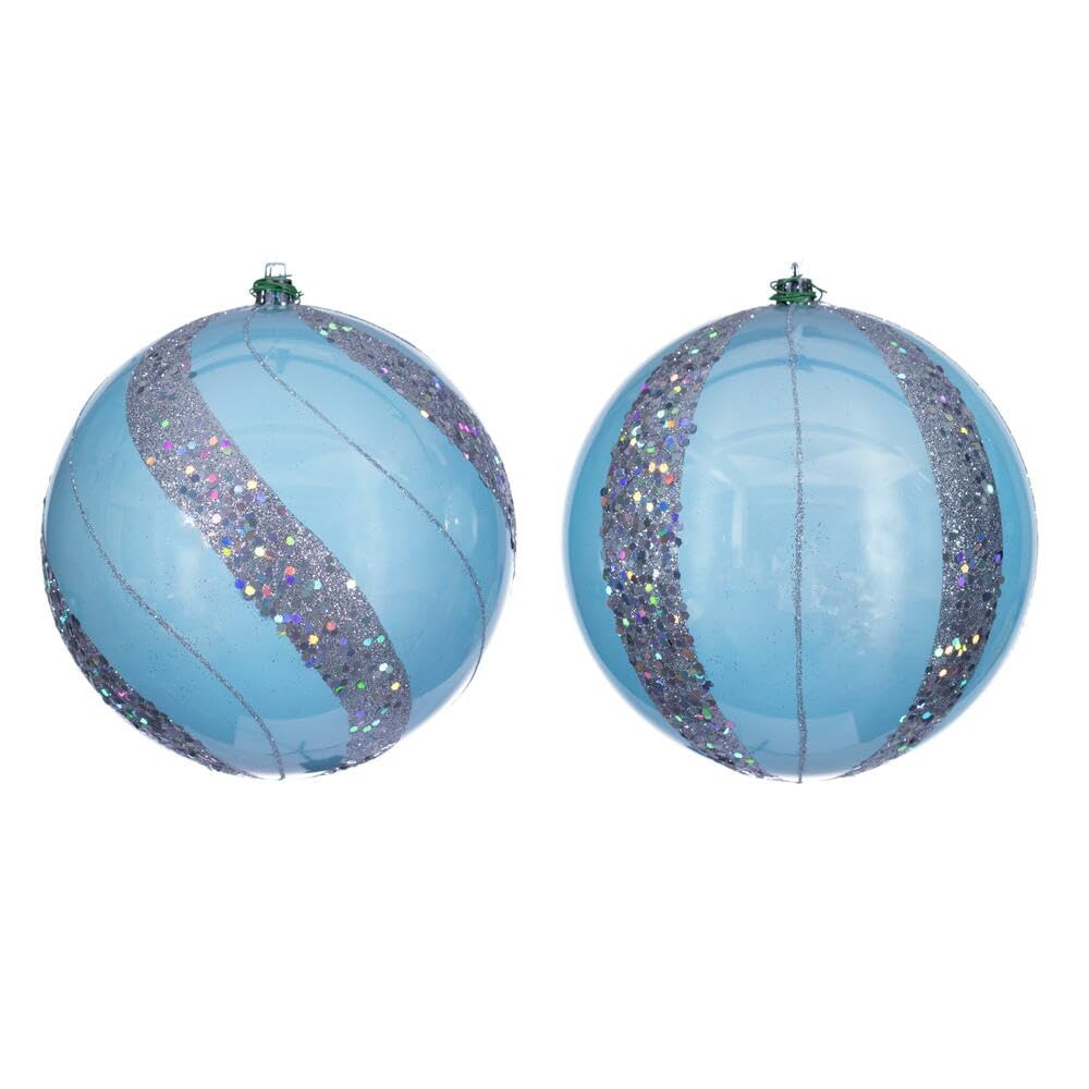 6" Baby Blue Pearl Sequin Ball Orn 4/Ass | Michaels