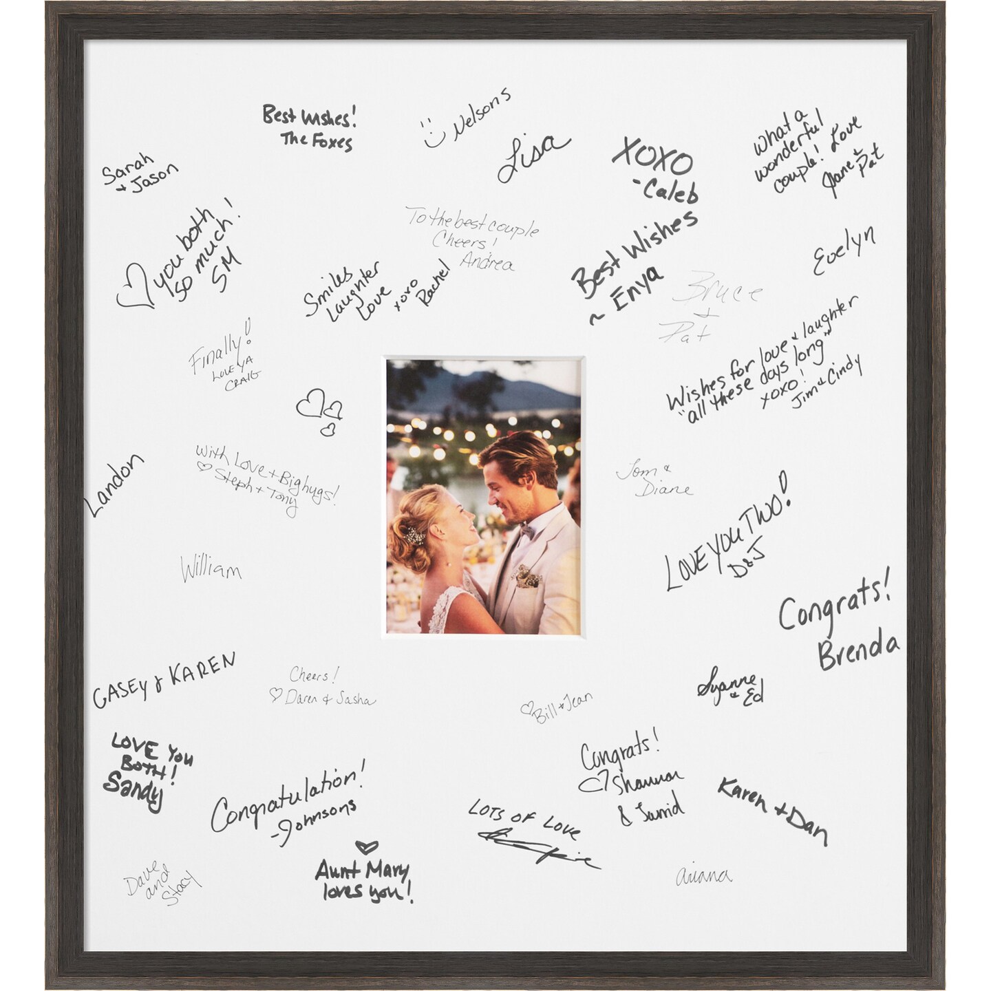 Hardwood Wedge Signature Mat Picture Frame, Photo Frame Wedding Guest ...