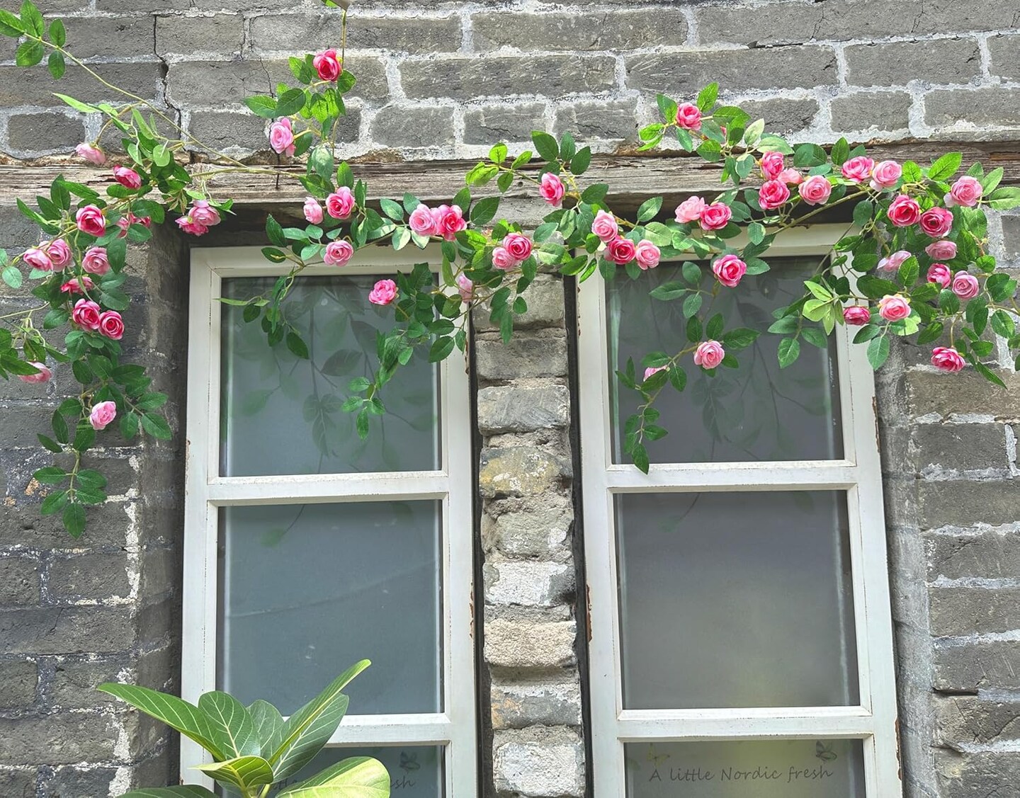 6FT Bendable Pink Rose Flower Garland, Artificial Silk Wild Roses Vine ...