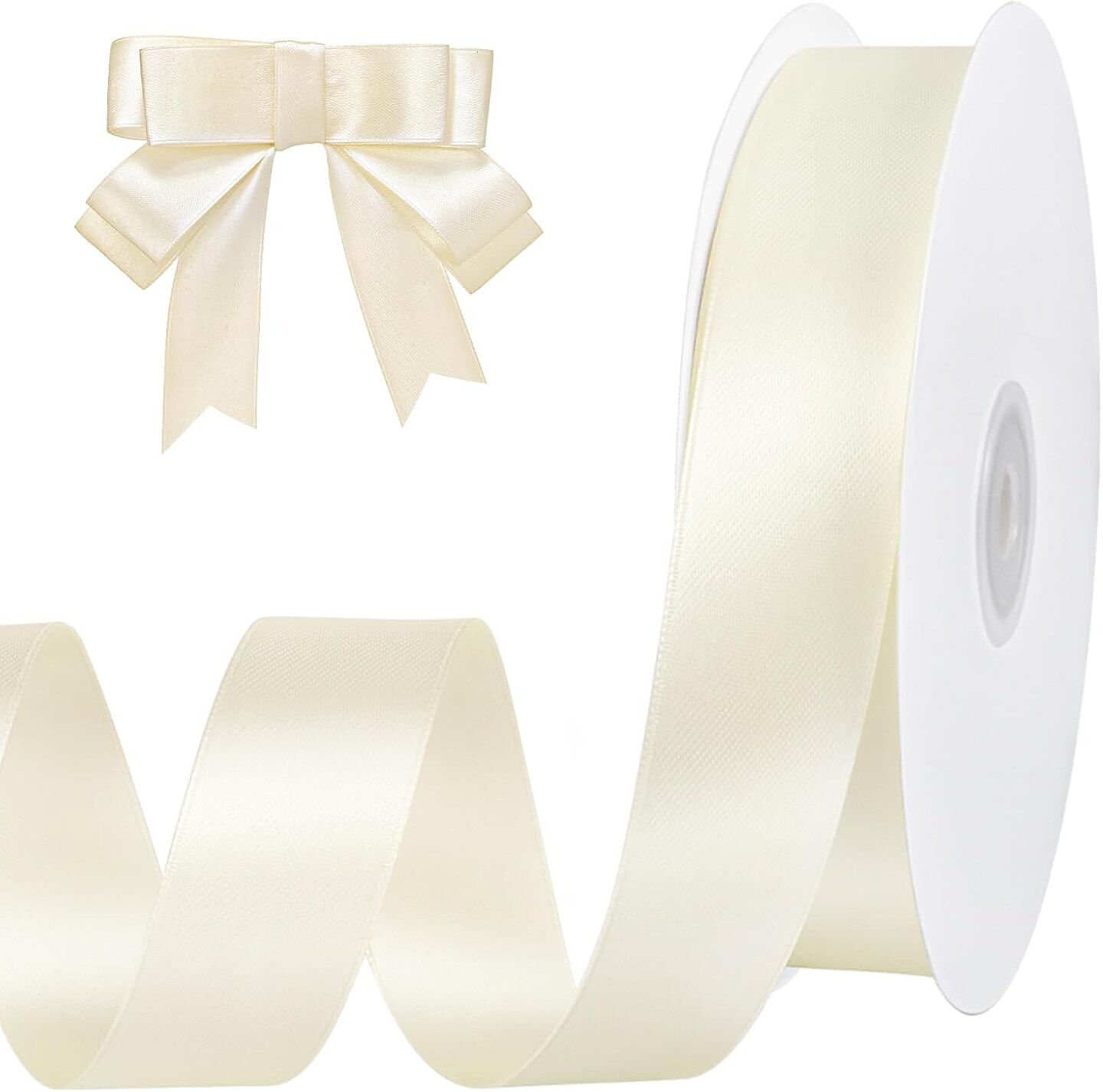Ivory Satin Ribbon 1 inch 60 Yards Double Faced Cream Ribbon | Michaels
