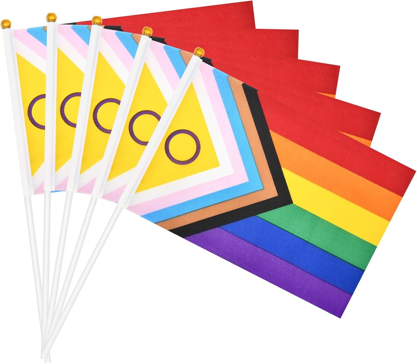 20 Pieces 5 x 8 Inches Small Intersex Inclusive Progress Pride Flag ...