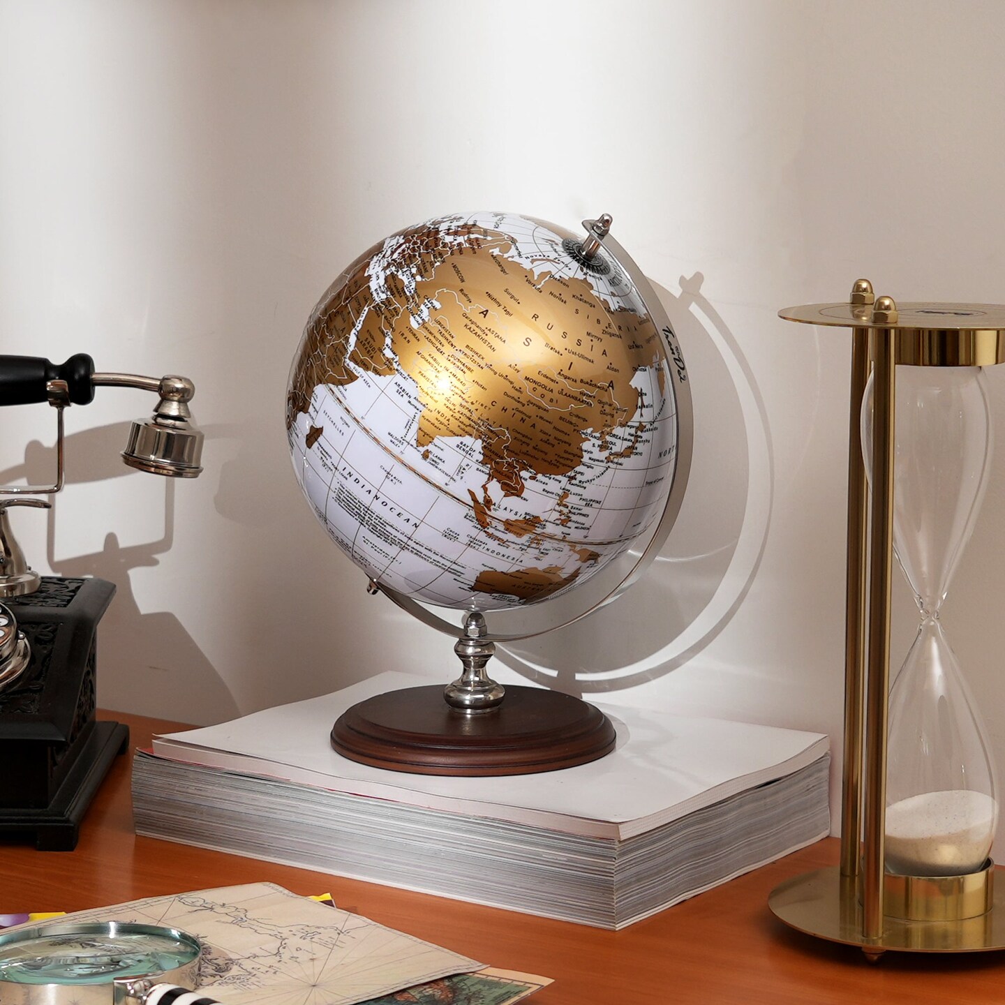 Tabletop Decorative World Globe on Wood Base-11" | Michaels