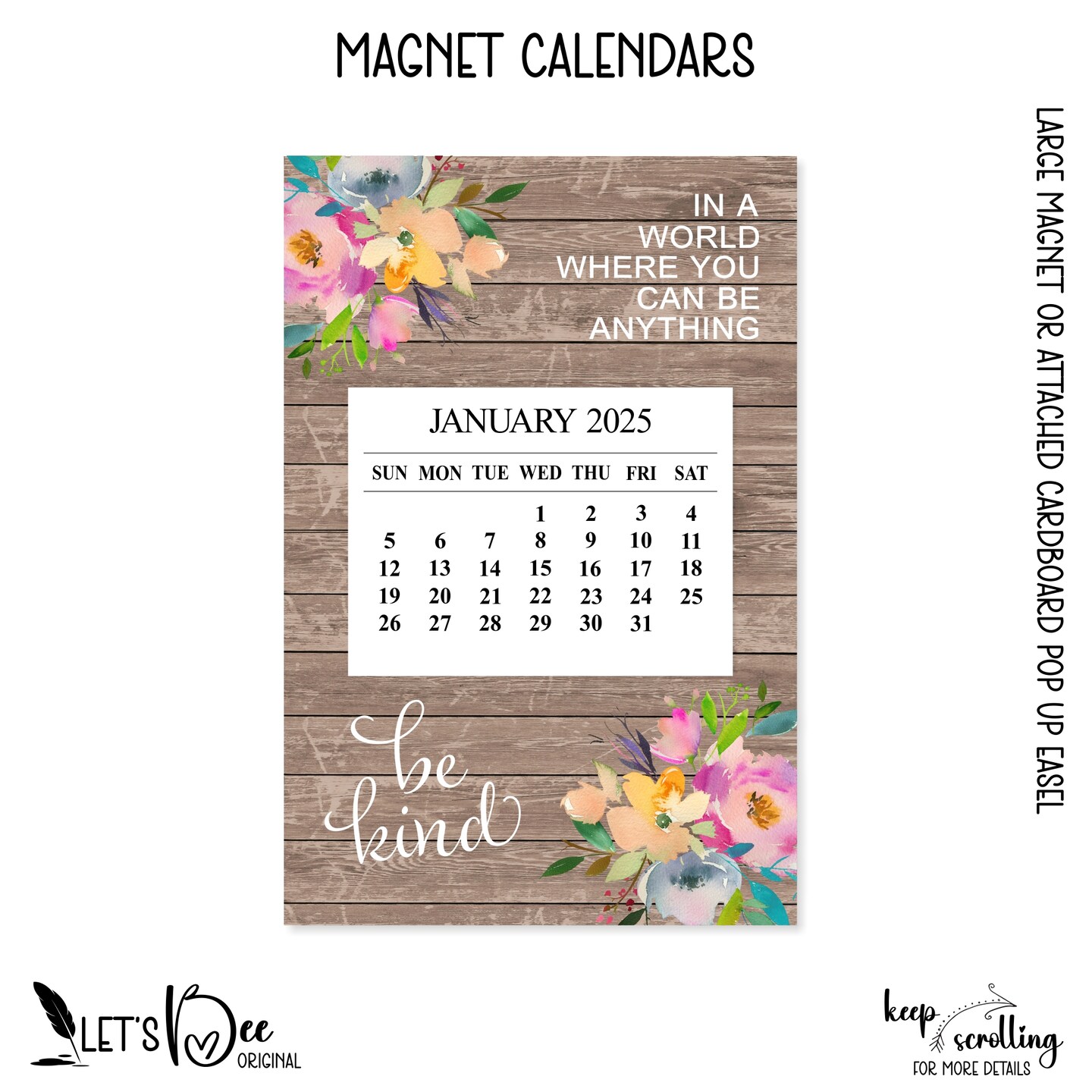 2025 Be Kind Mini Magnet Calendar, 2025 Motivational Fridge Magnet ...