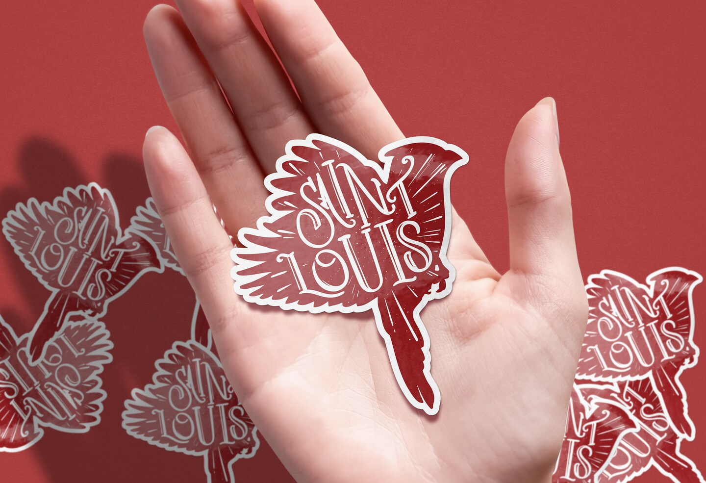 Hand-Drawn Saint Louis Cardinal Sticker Vinyl and Laminated for ...