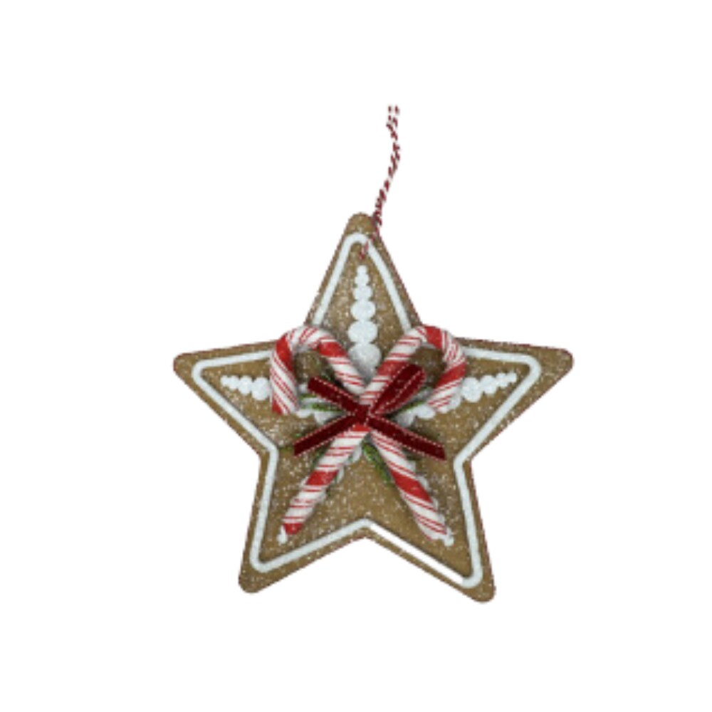 9" Gingerbread Peppermint Star Ornament – Foam & Fabric Holiday Tree ...