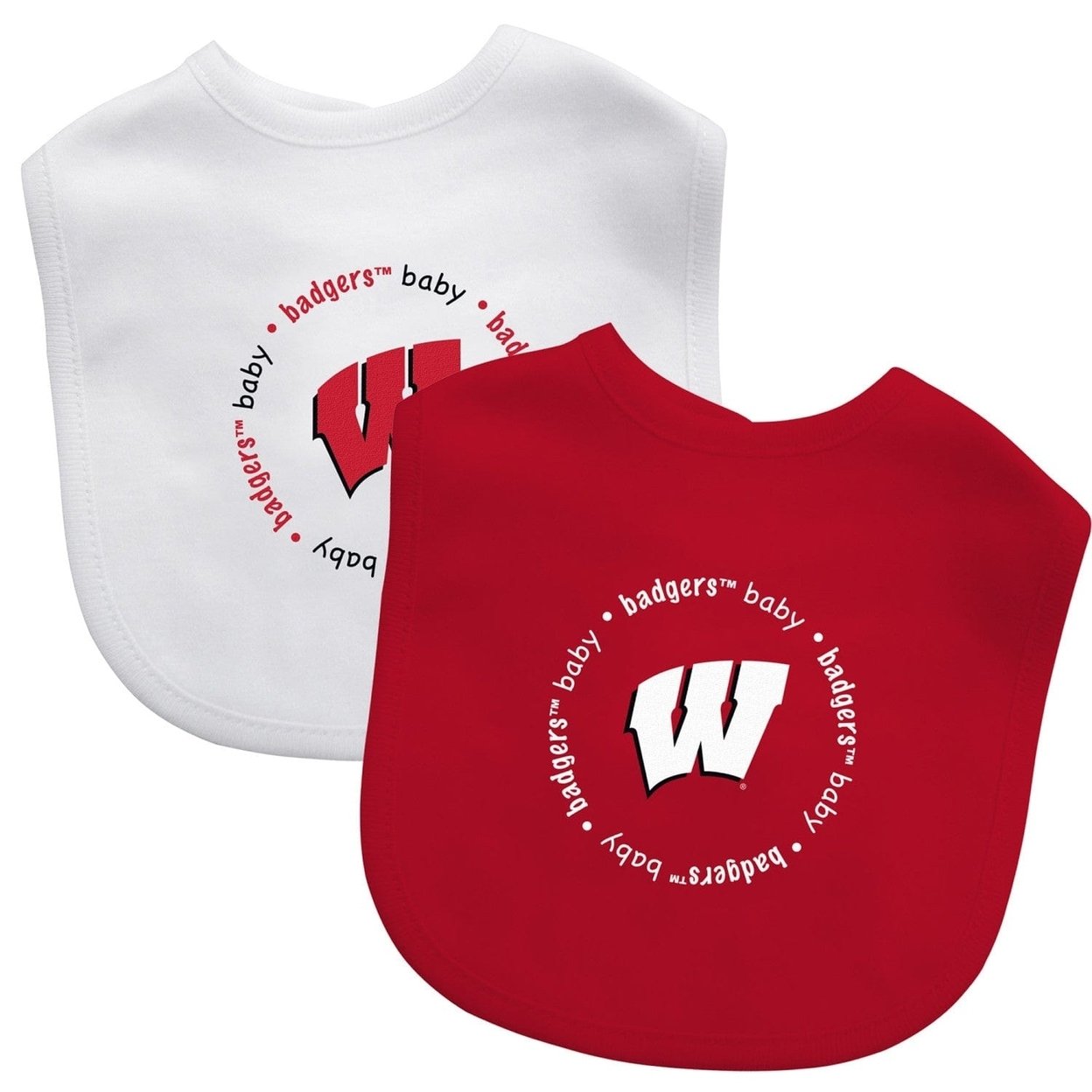 Wisconsin Badgers Baby Bibs 2-Pack Cotton Embroidered Team Logo Unisex ...
